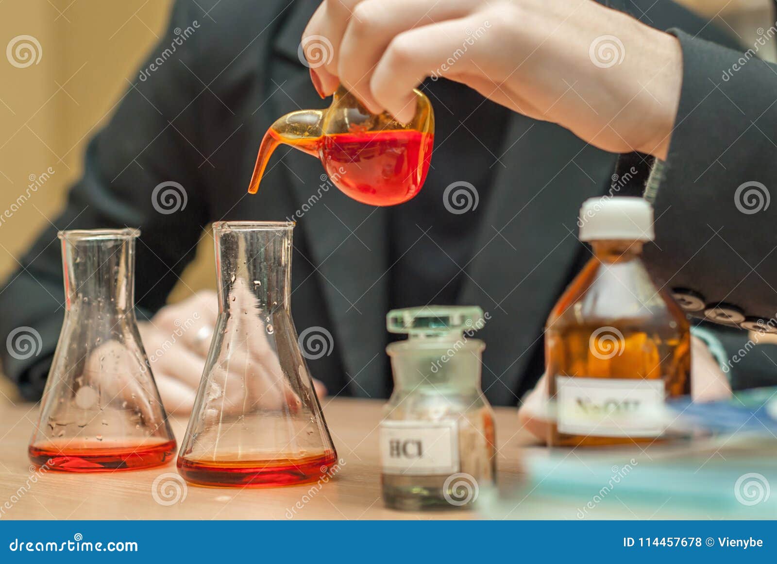Students Experimenting and Discovering in Science Class Stock Photo ...