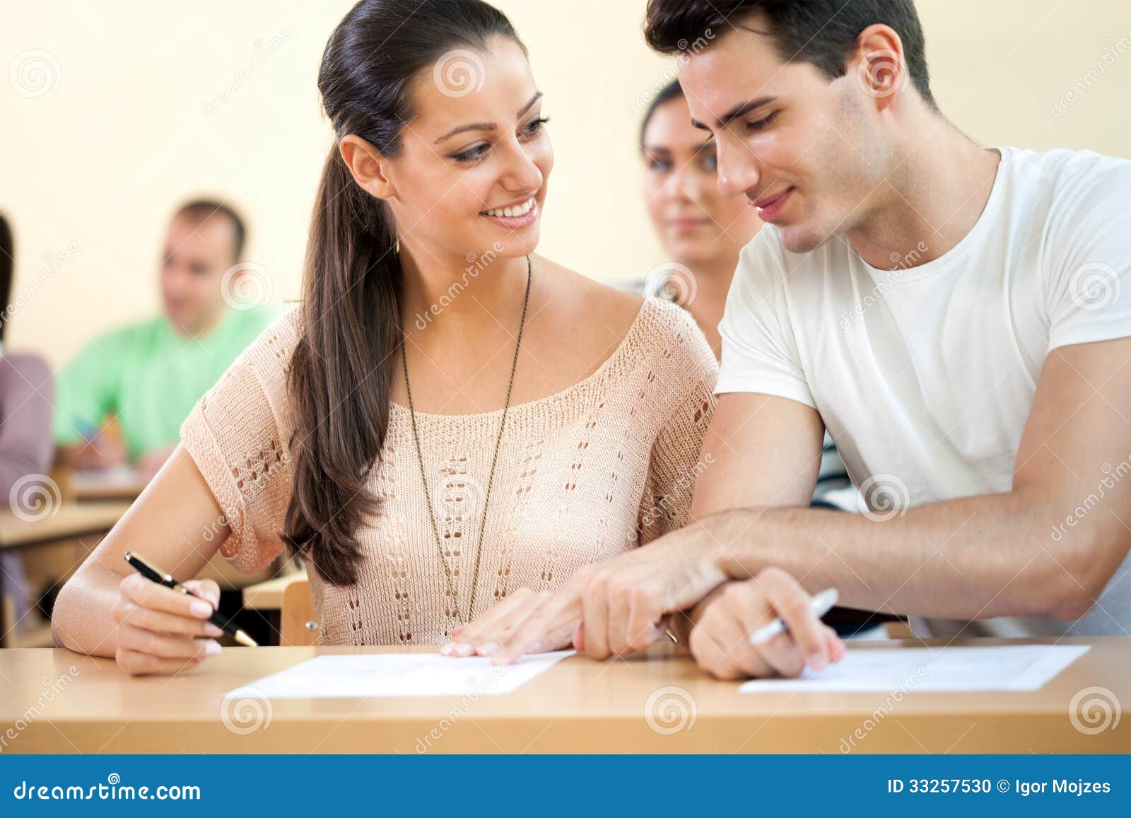 Students explaining stock photo. Image of chatting, college - 33257530