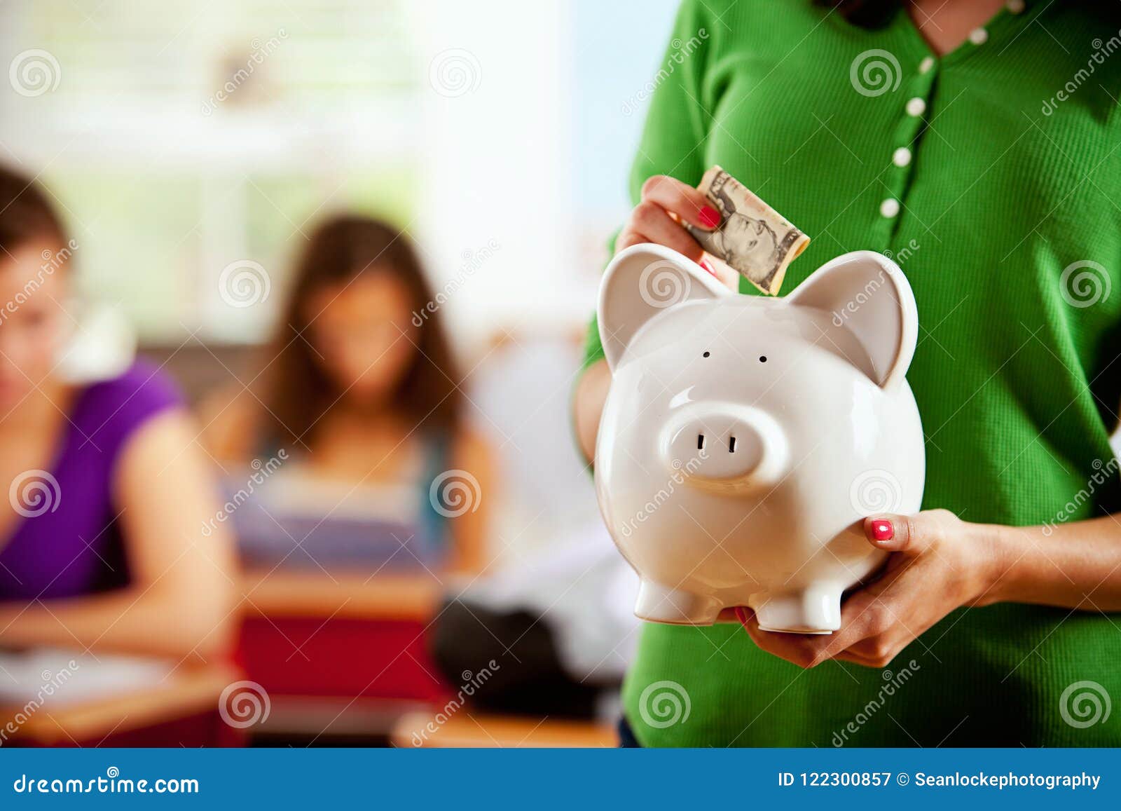 Students: Female Student Saving for Future Stock Image - Image of high ...