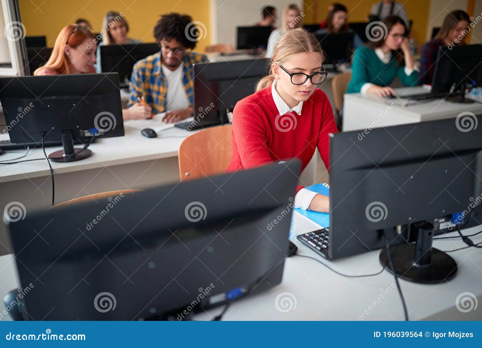 Students Focused on Work at an Informatics Lecture Stock Photo - Image ...