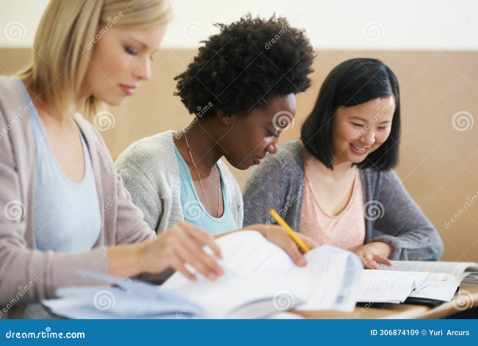 Students, Friends and Paperwork in University Lecture for Learning ...