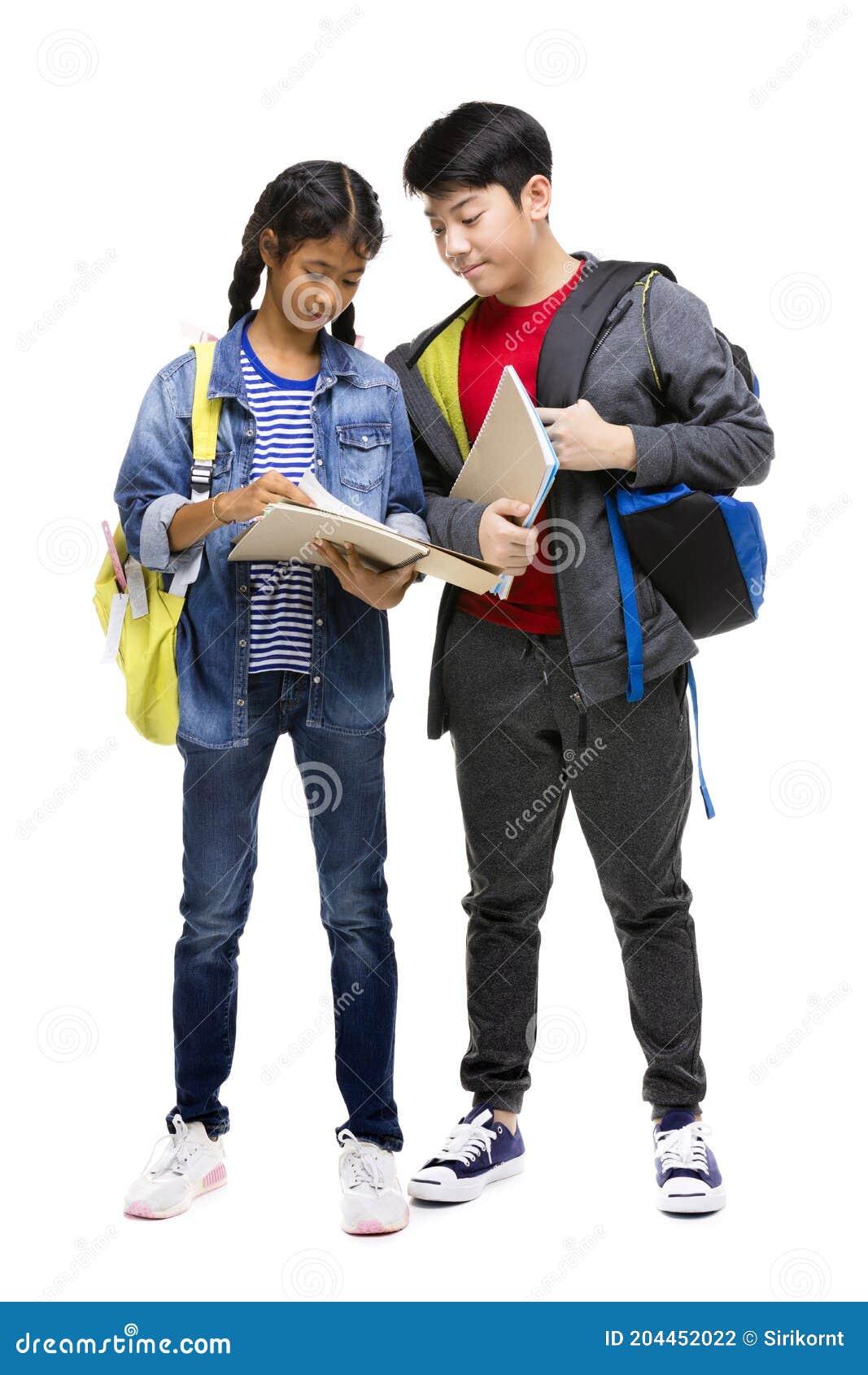 Students Friends Standing Together on a White Background Stock Photo ...