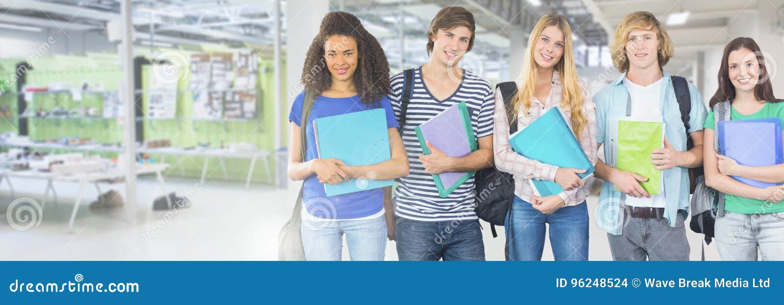 Students in Front of College Studios Background Stock Photo - Image of ...
