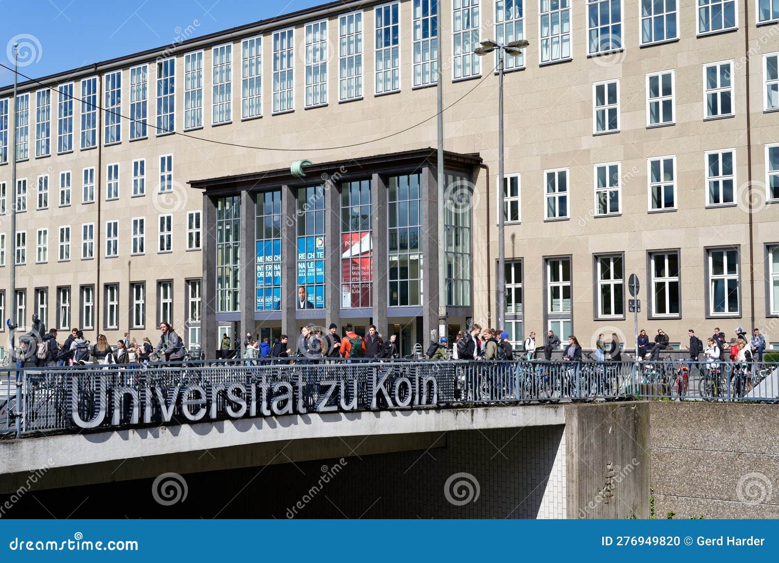 Students in Front of the Main Entrance of Cologne University Editorial ...