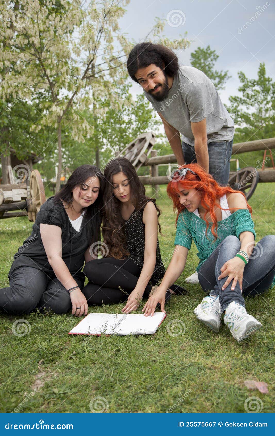 Students in garden stock image. Image of girls, laughing - 25575667