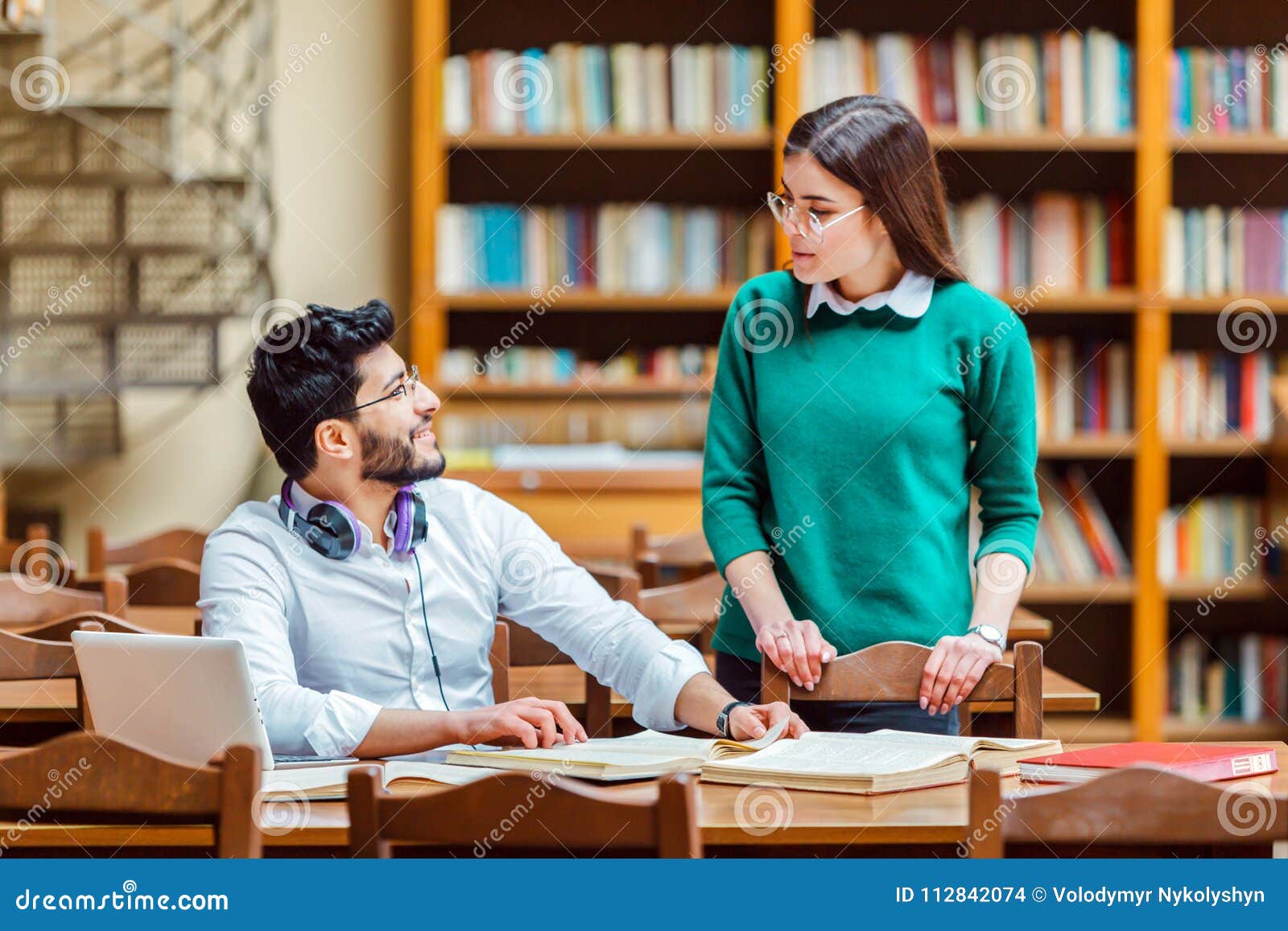 Students in the Library stock photo. Image of group - 112842074