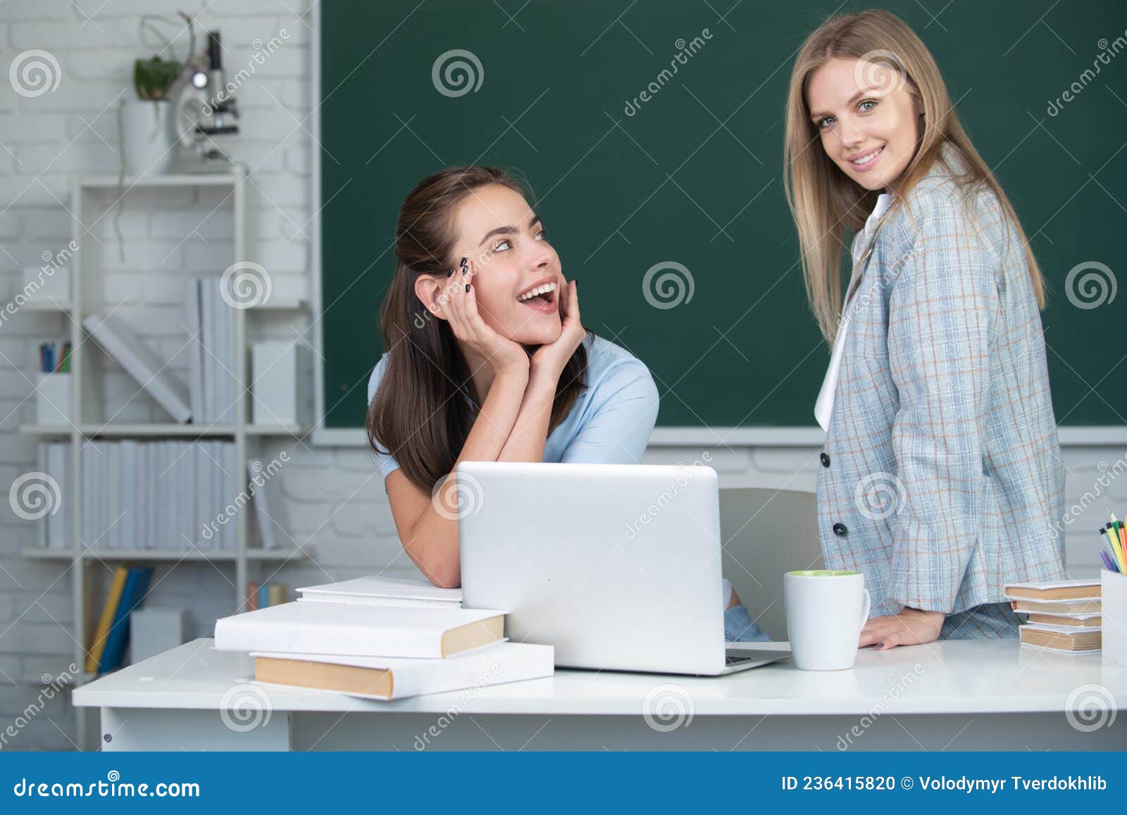 Students Girls in Classroom at School College or University. Stock ...