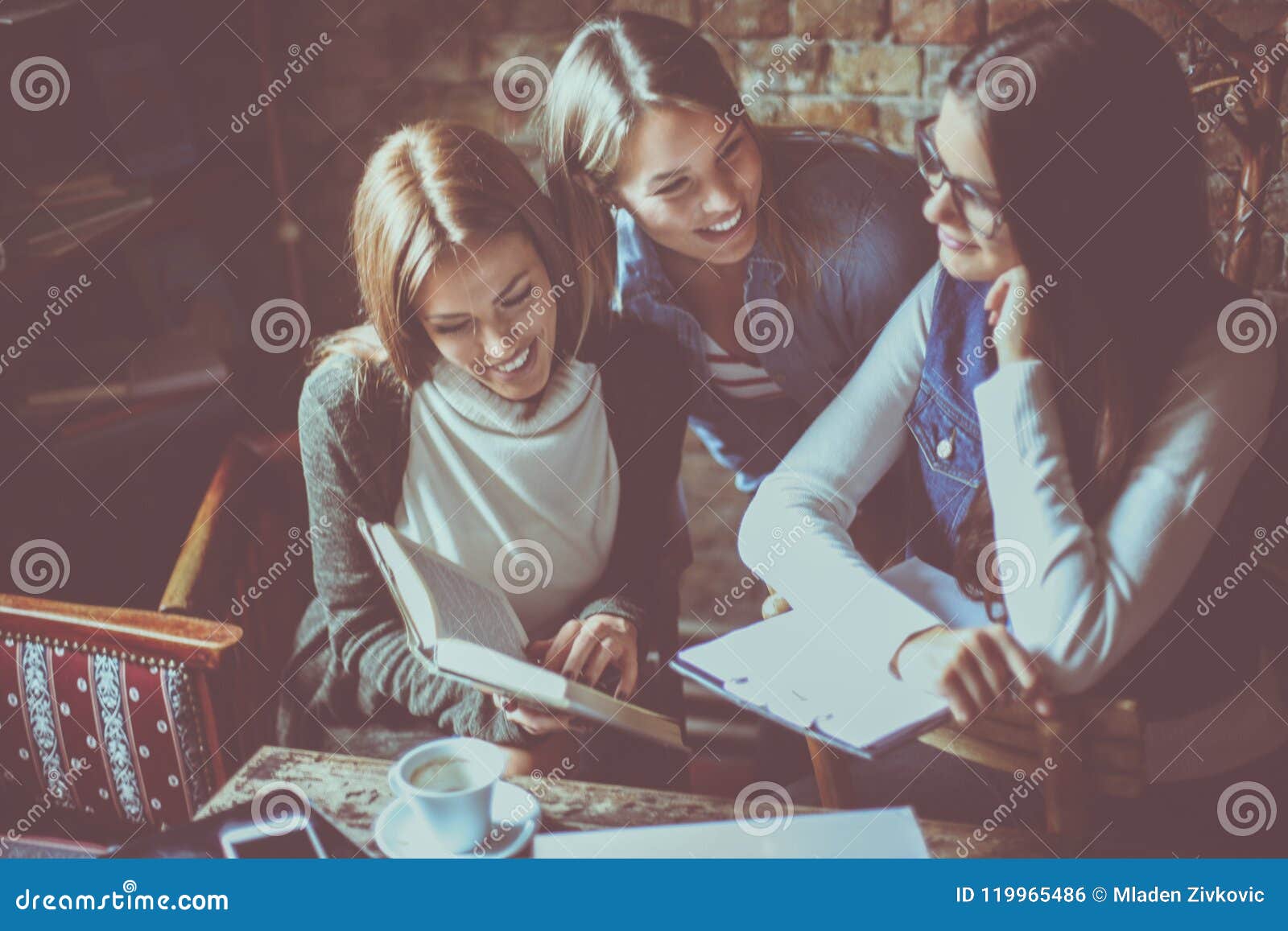 Students Girls Reading Together Book. Stock Photo - Image of girls ...