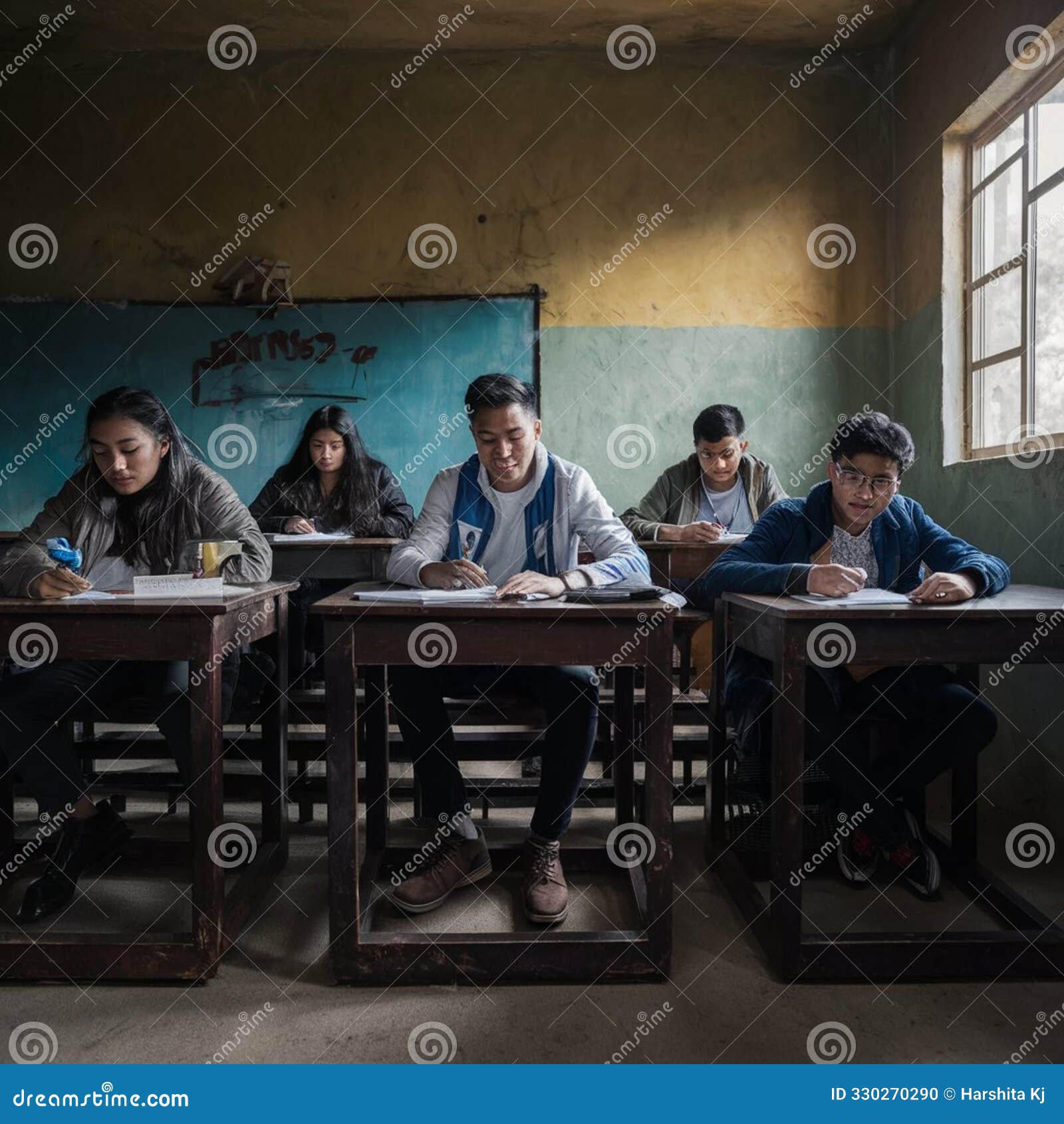 Students Studying in School S Classroom Stock Illustration ...