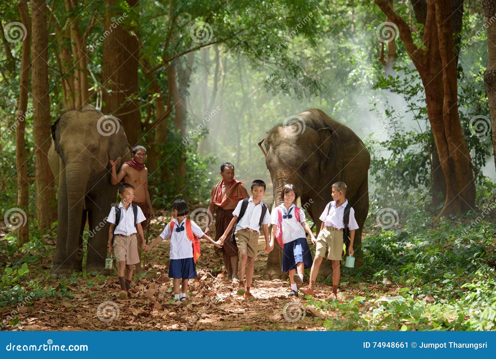 Students go back home stock image. Image of cambodia - 74948661