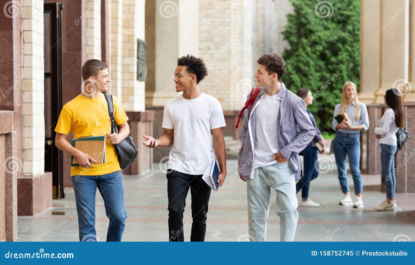 Students Going To Classes, Having Break Outdoors Stock Image - Image of ...
