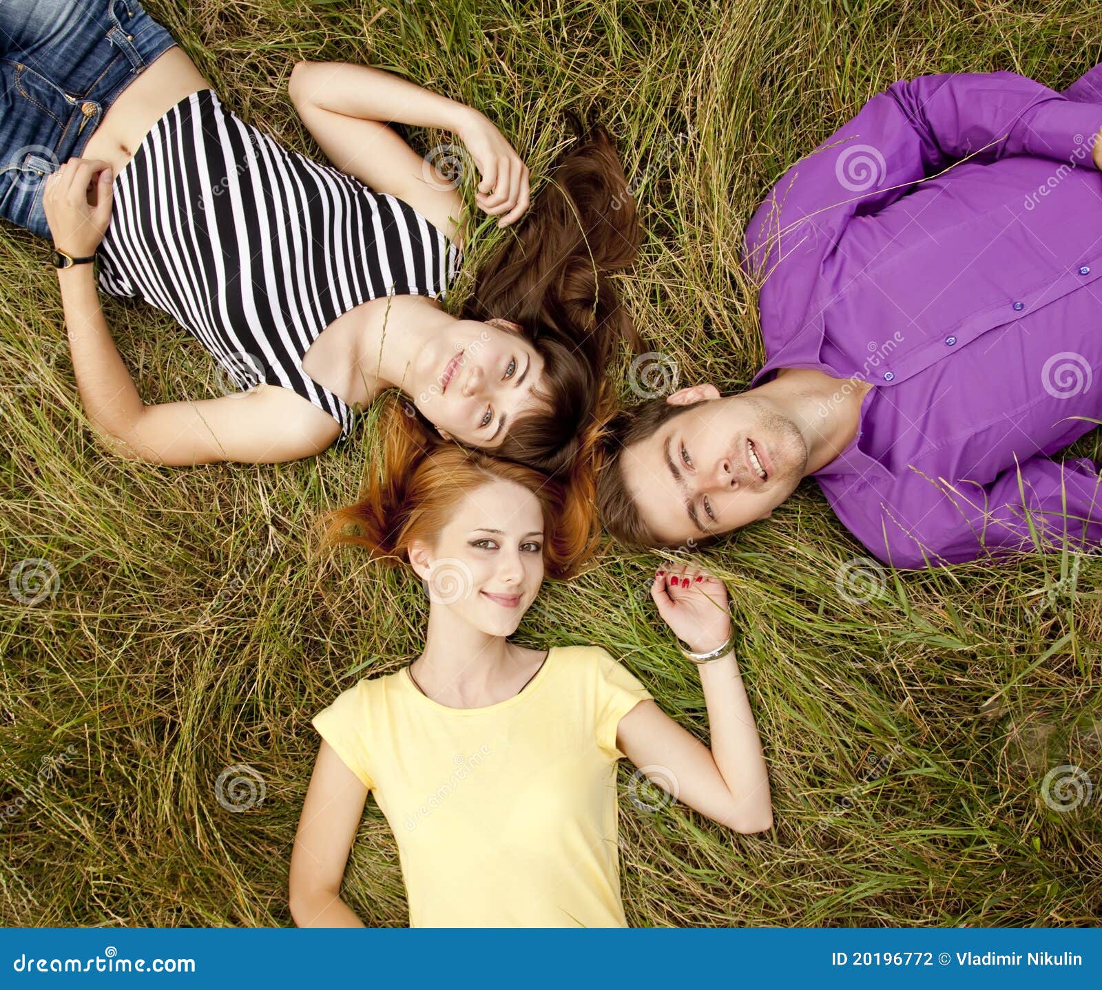 The Students at Green Grass Stock Photo - Image of brunette, student ...