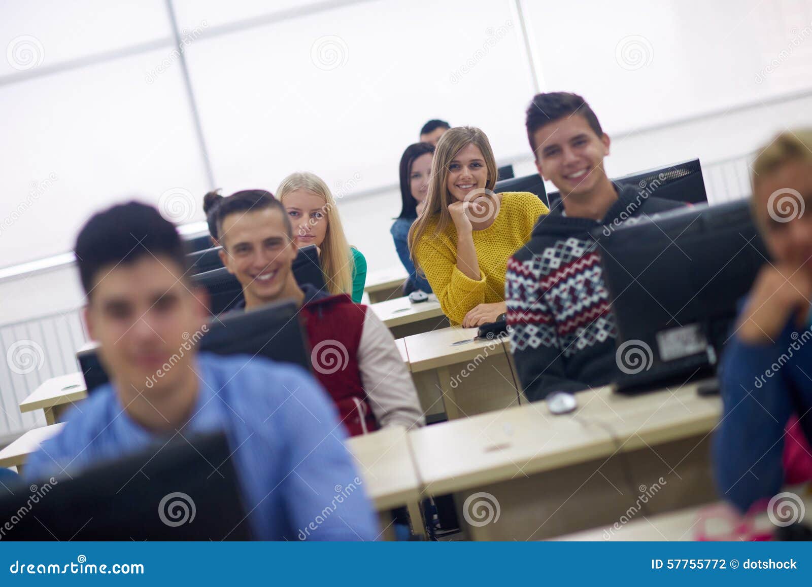 Students Group in Computer Lab Classroom Stock Photo - Image of girl ...