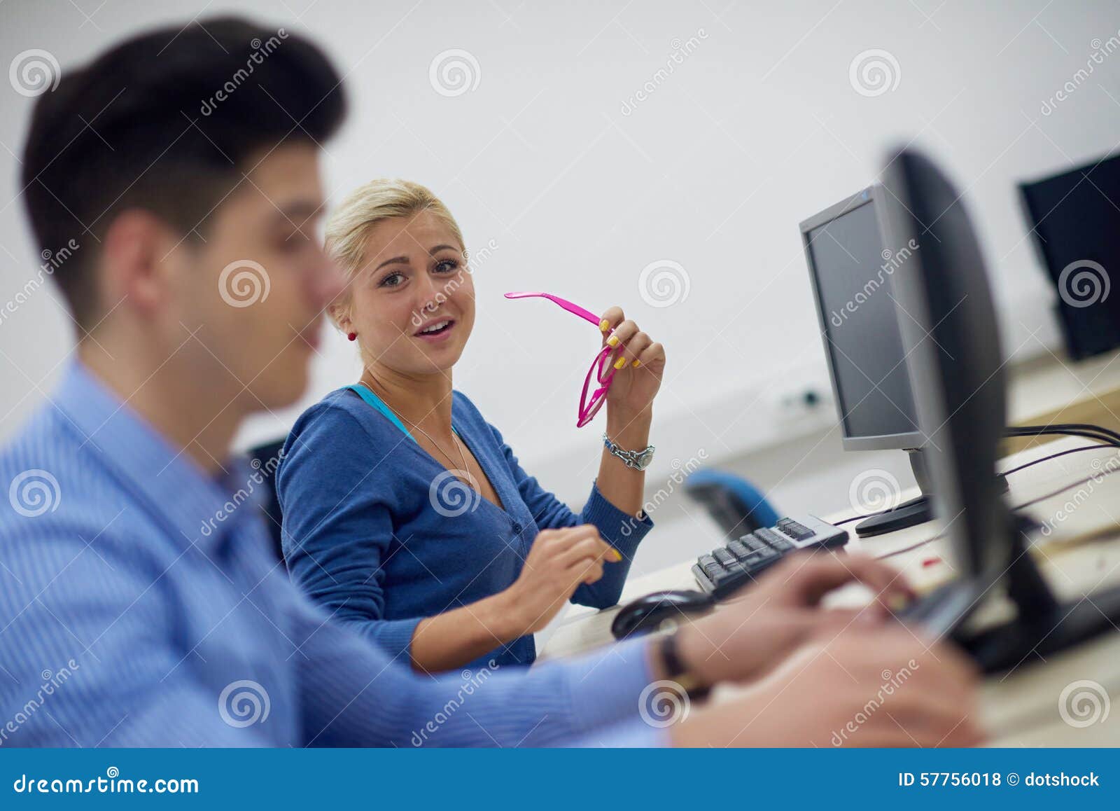 Students Group in Computer Lab Classroom Stock Photo - Image of ...
