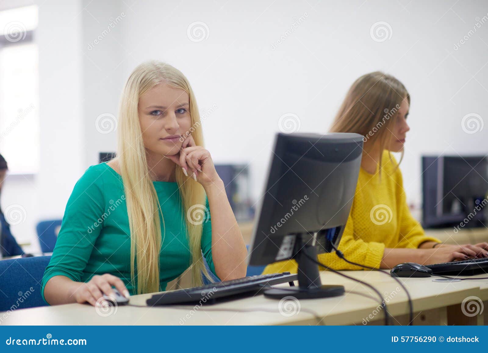 Students Group in Computer Lab Classroom Stock Photo - Image of desk ...