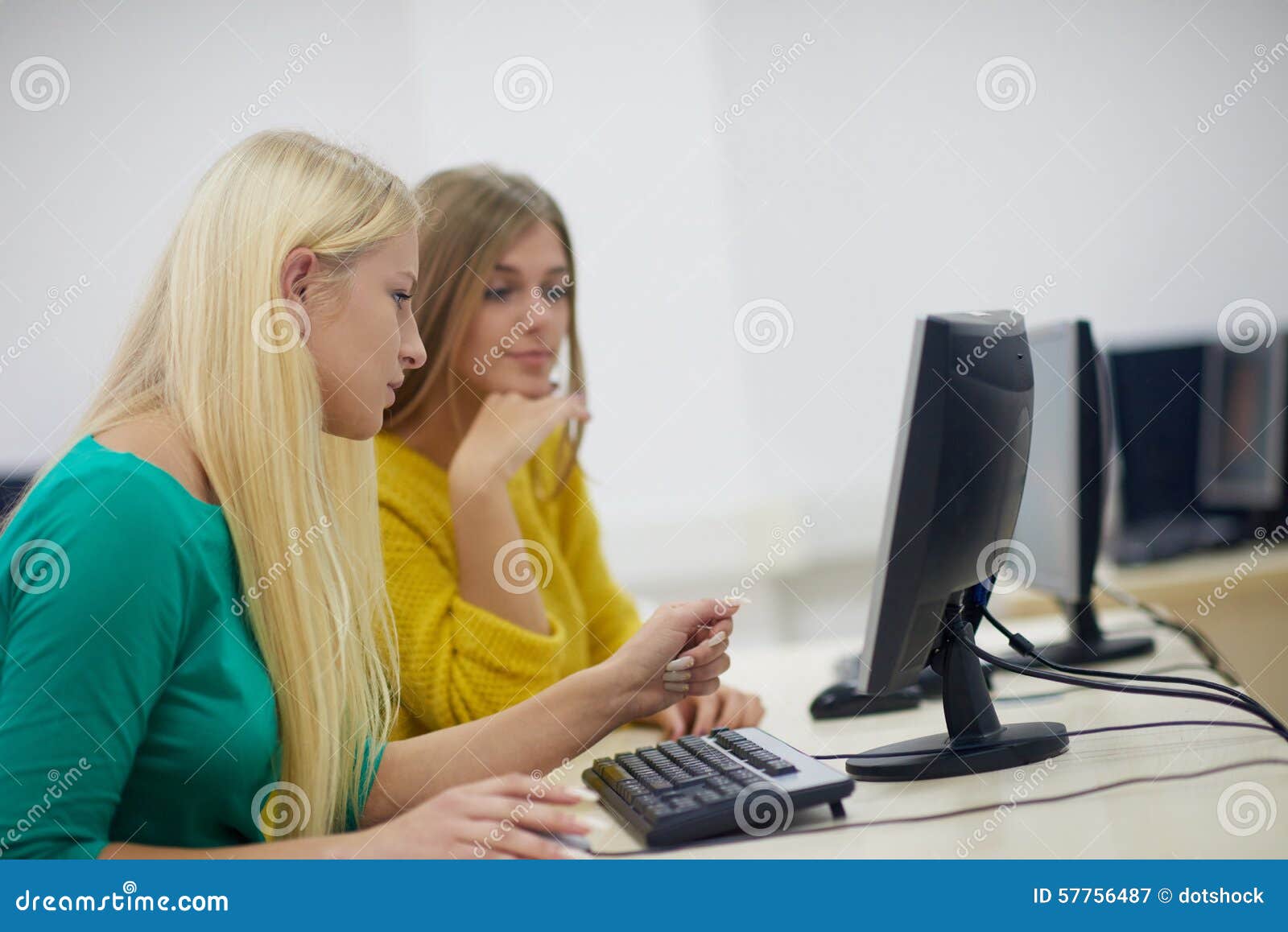 Students Group in Computer Lab Classroom Stock Image - Image of class ...