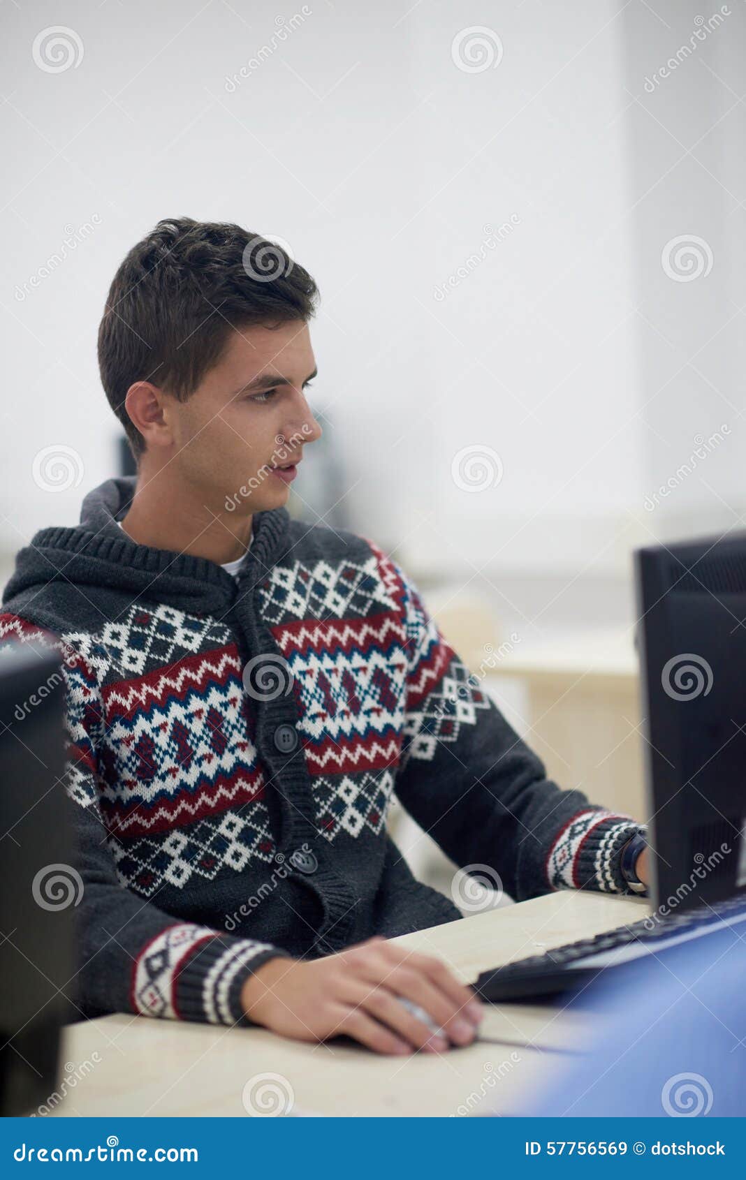 Students Group in Computer Lab Classroom Stock Image - Image of happy ...