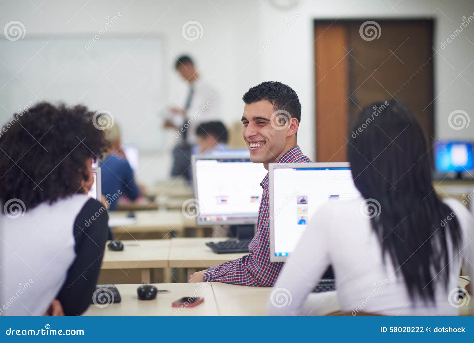 Students Group in Computer Lab Classroom Stock Photo - Image of lesson ...