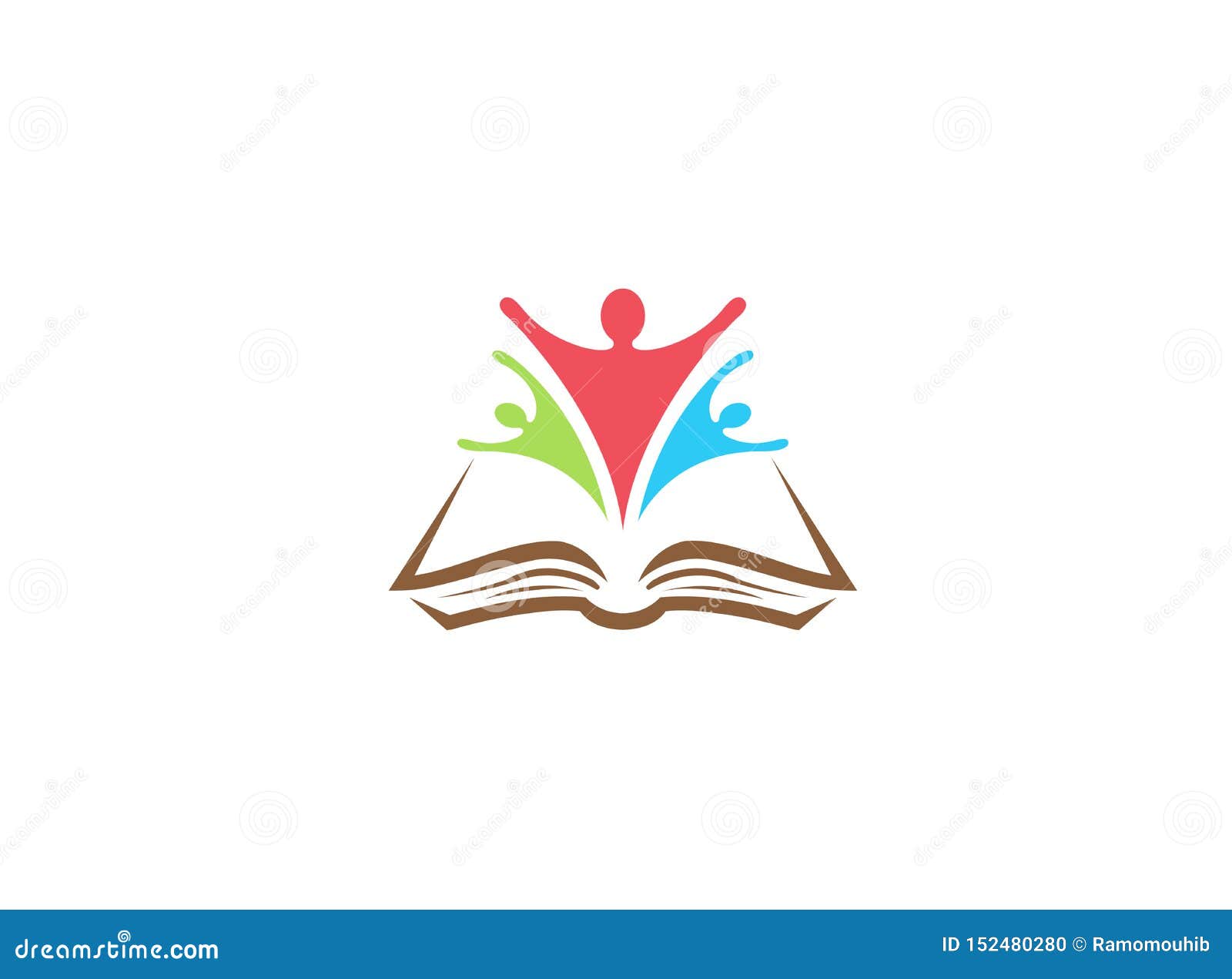 Students Group Open Hands Success Inside a Book for Logo Design Stock ...