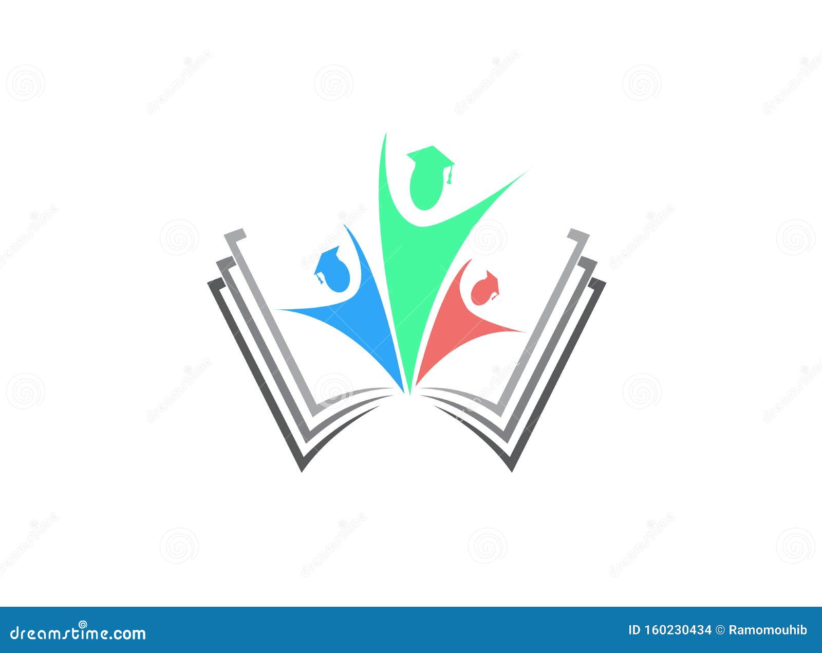 Students Group Open Hands Success Inside A Book For Logo Design Stock ...