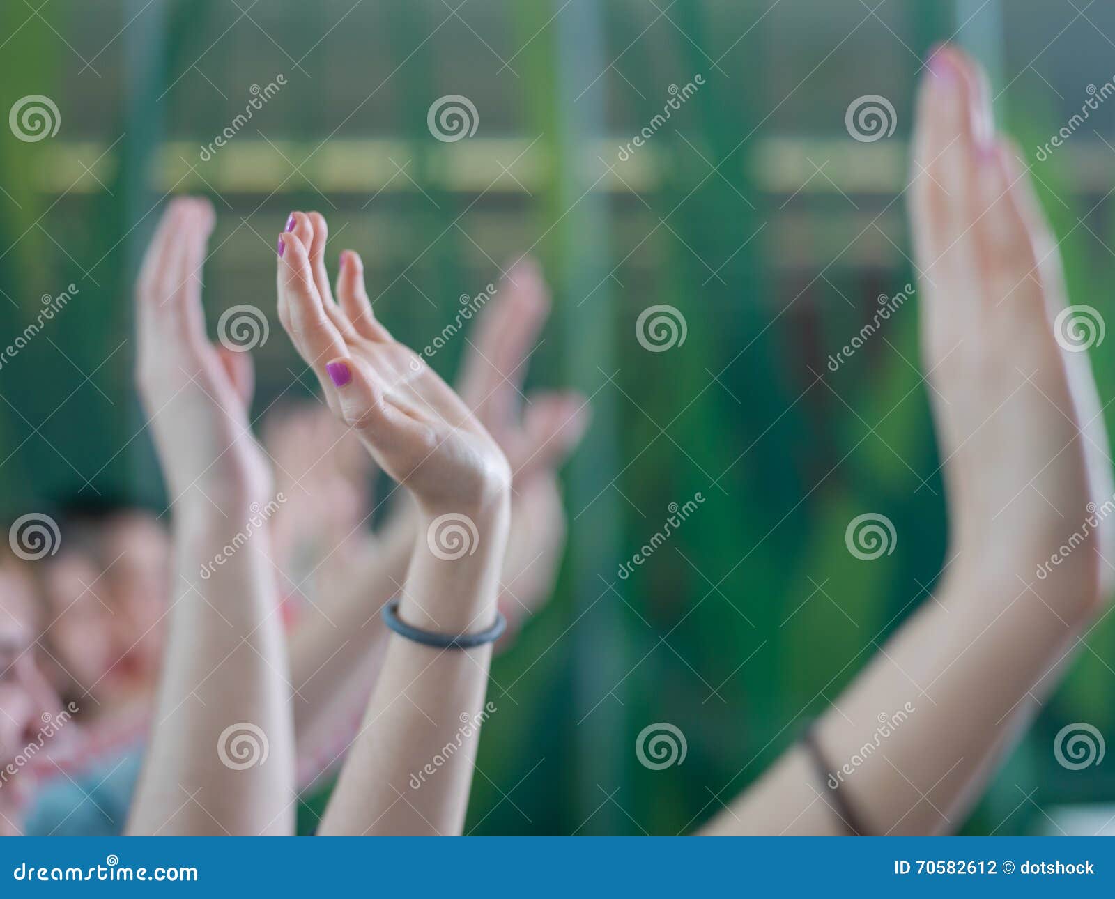 Students Group Raise Hands Up on Class Stock Photo - Image of arms ...