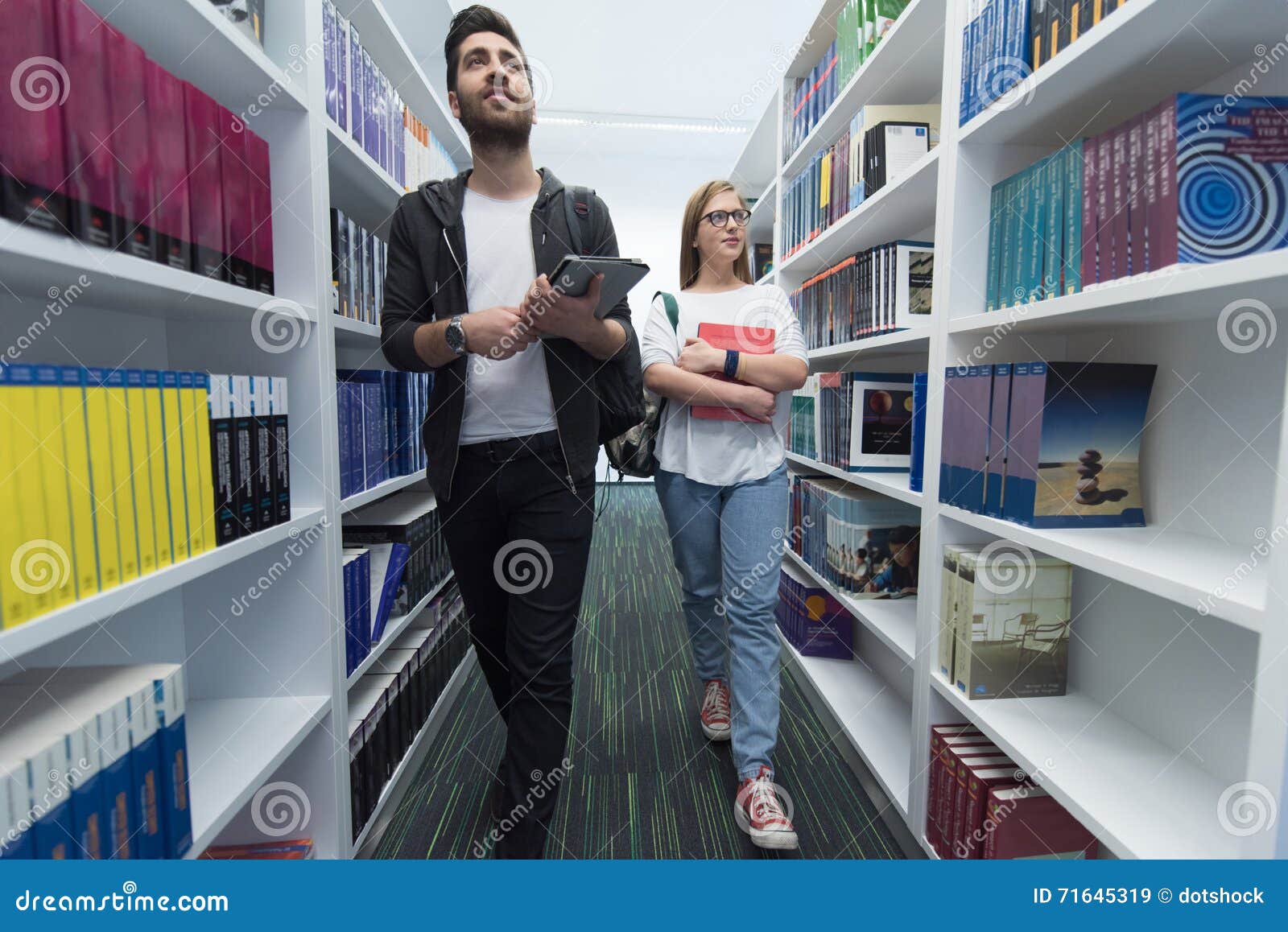 Students Group in School Library Stock Image - Image of eastern ...