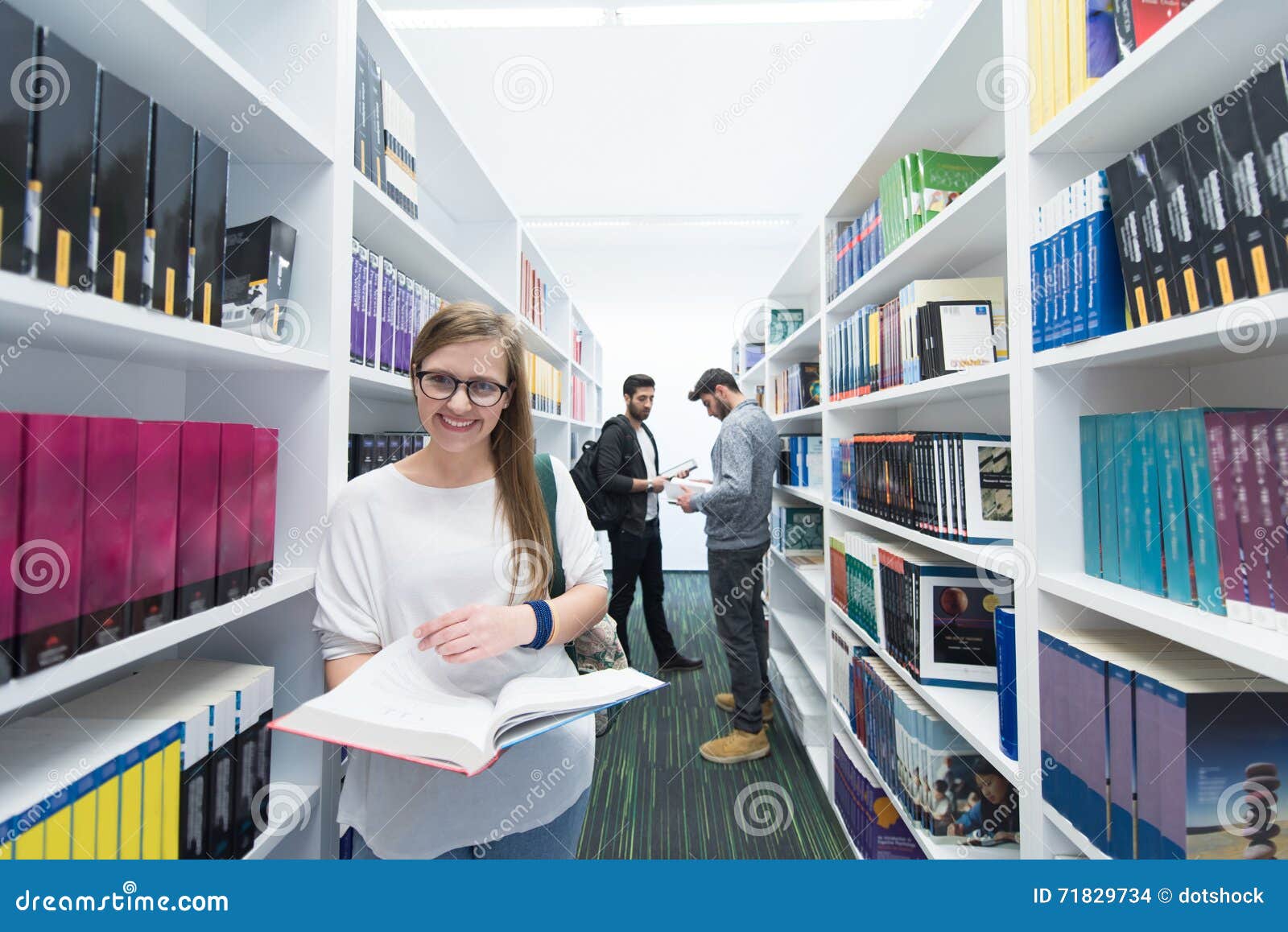 Students Group in School Library Stock Photo - Image of adult, people ...