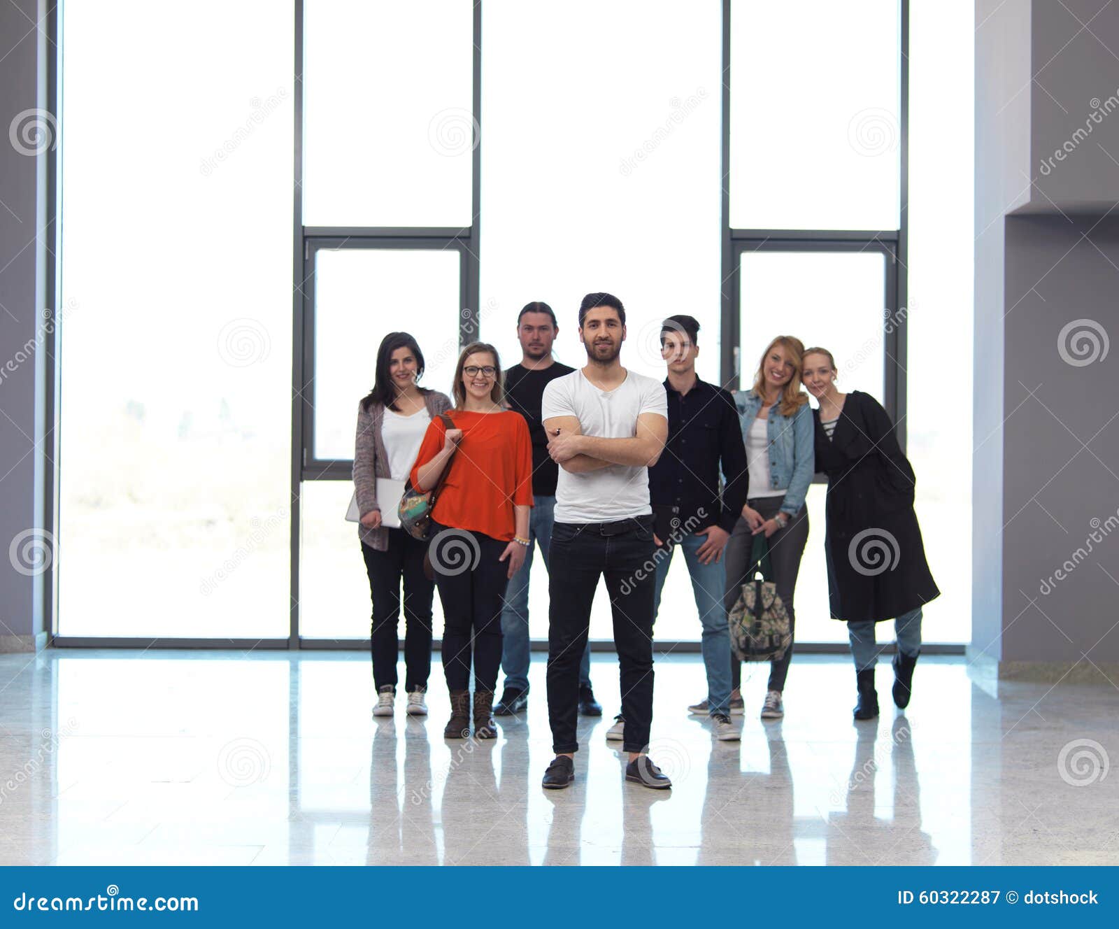 Students Group Standing Together As Team Stock Image - Image of person ...