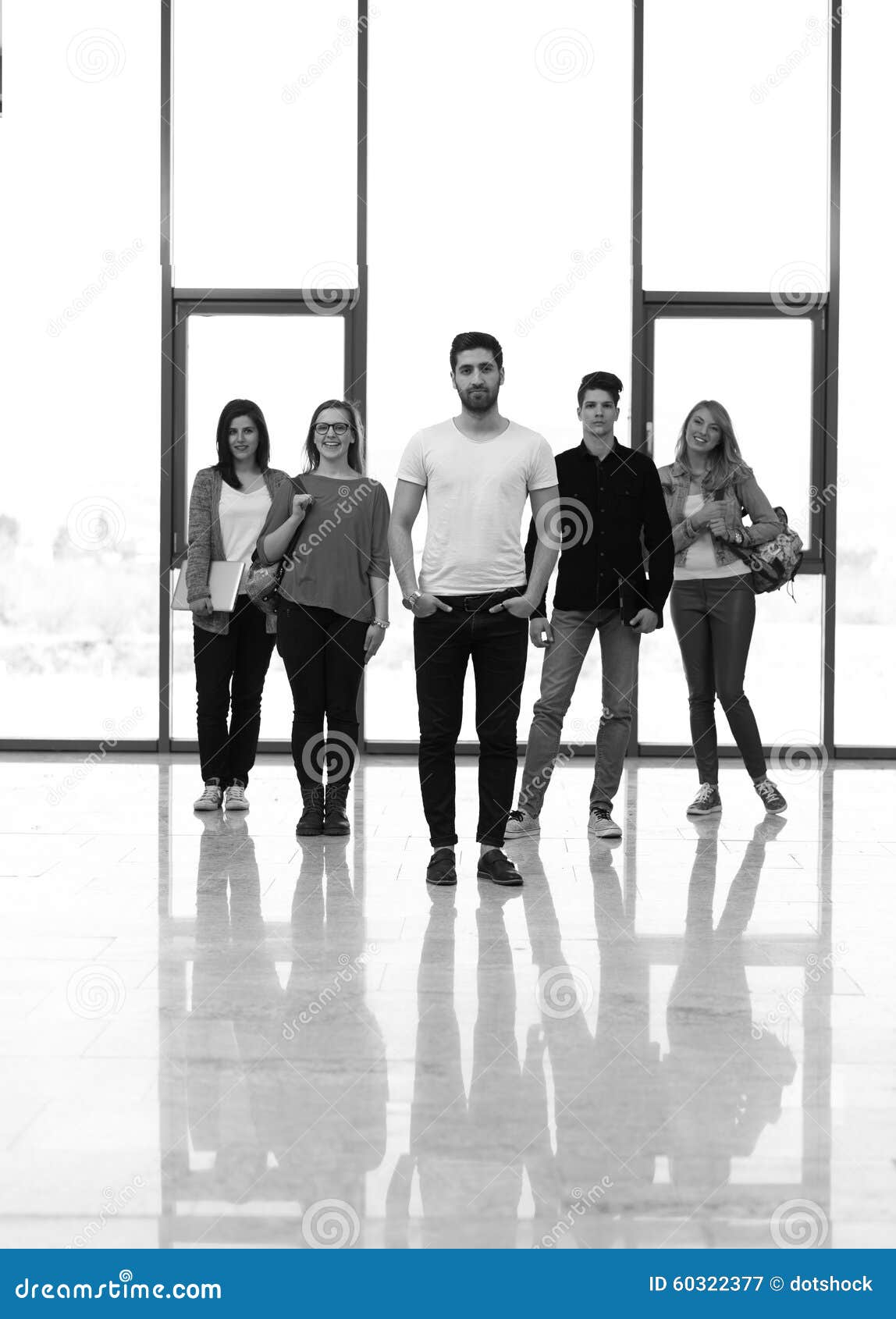 Students Group Standing Together As Team Stock Image - Image of male ...