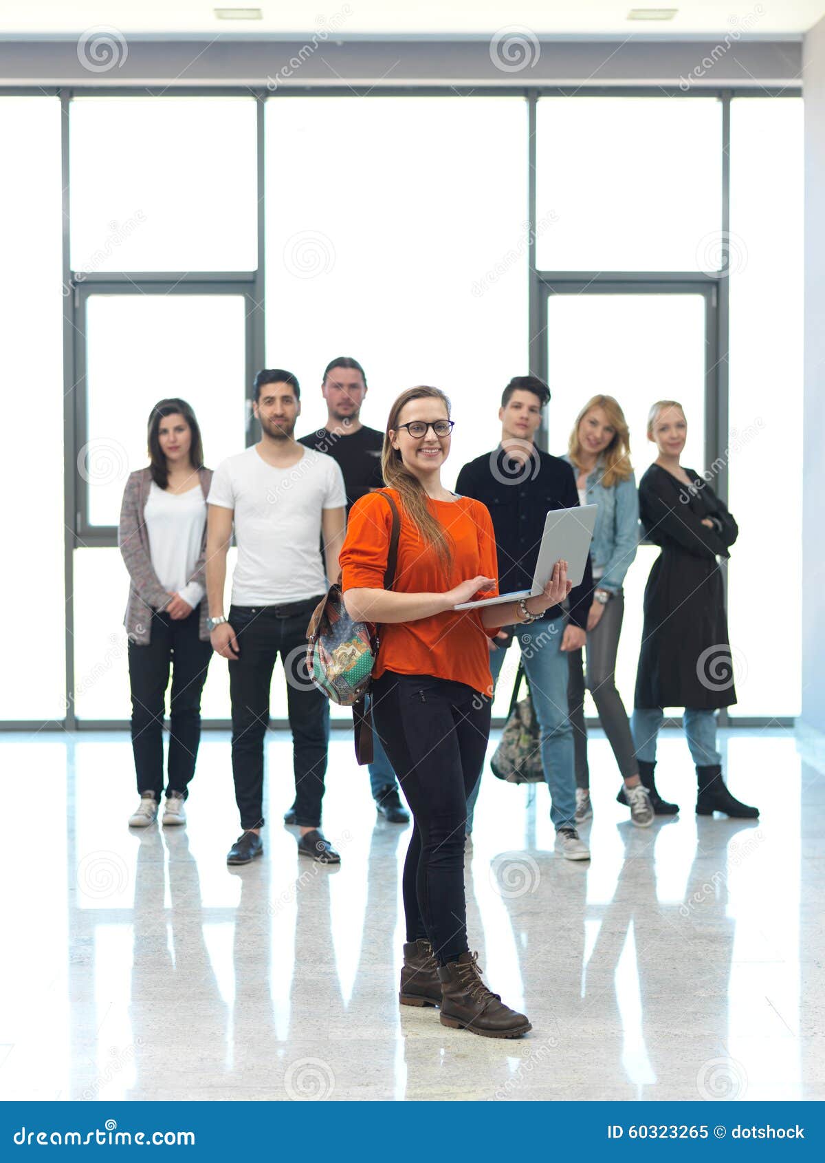 Students Group Standing Together As Team Stock Image - Image of female ...