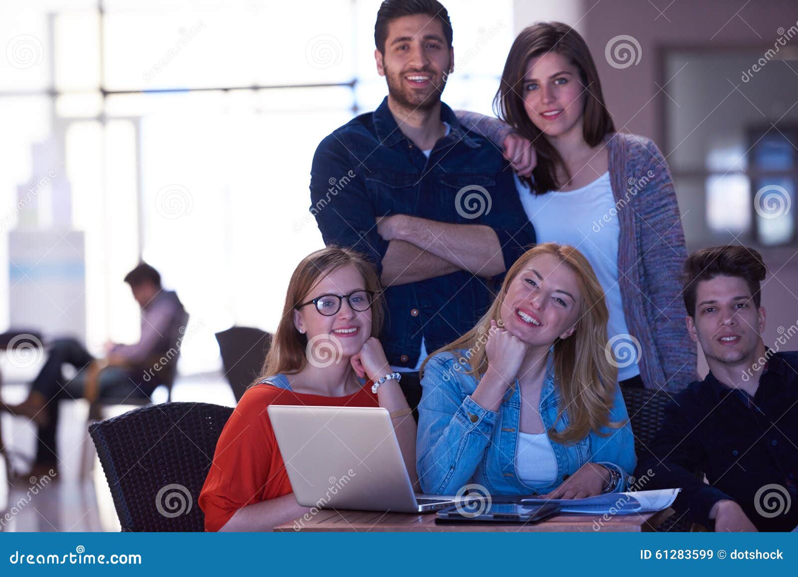 Students Group Standing Together As Team Stock Image - Image of book ...