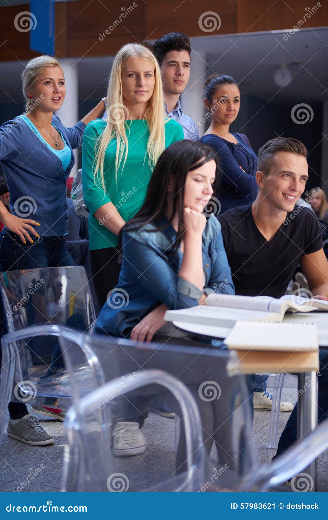 Students group study stock image. Image of book, knowledge - 57983621