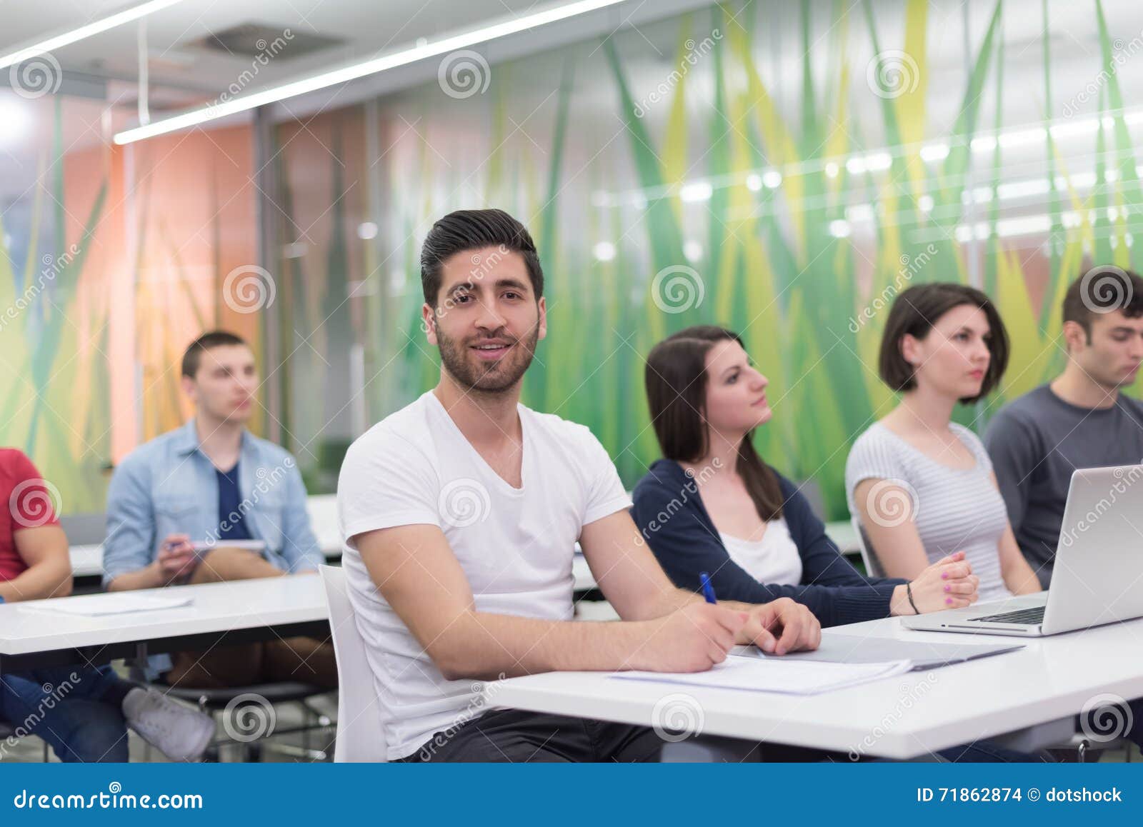 Students group study stock photo. Image of indoors, college - 71862874