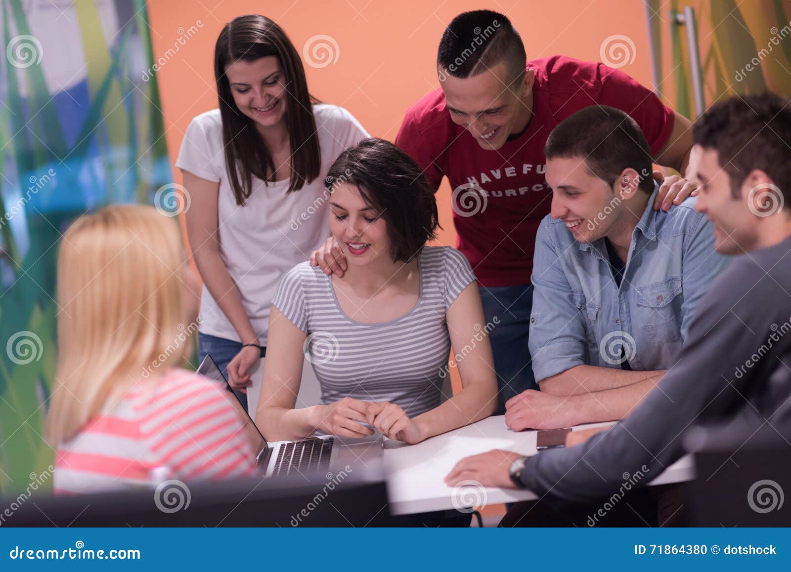 Students group study stock photo. Image of homework, friends - 71864380