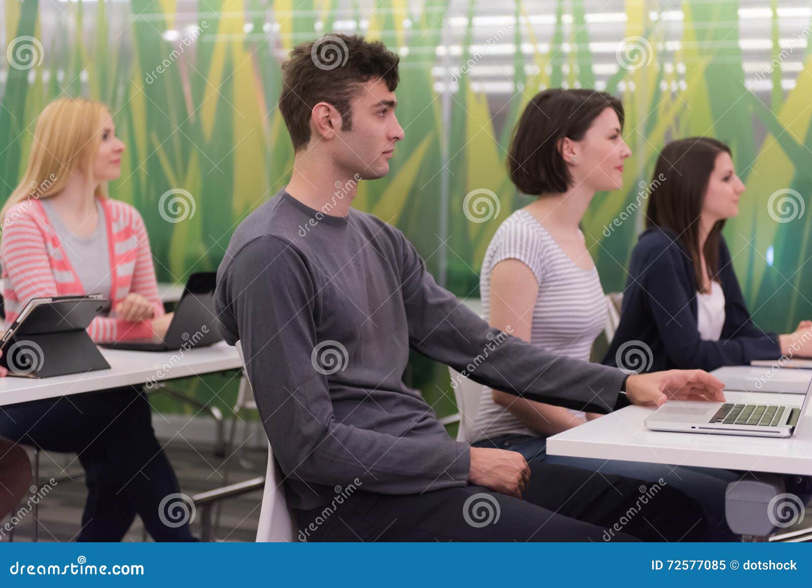 Students group study stock image. Image of people, brainstorming - 72577085
