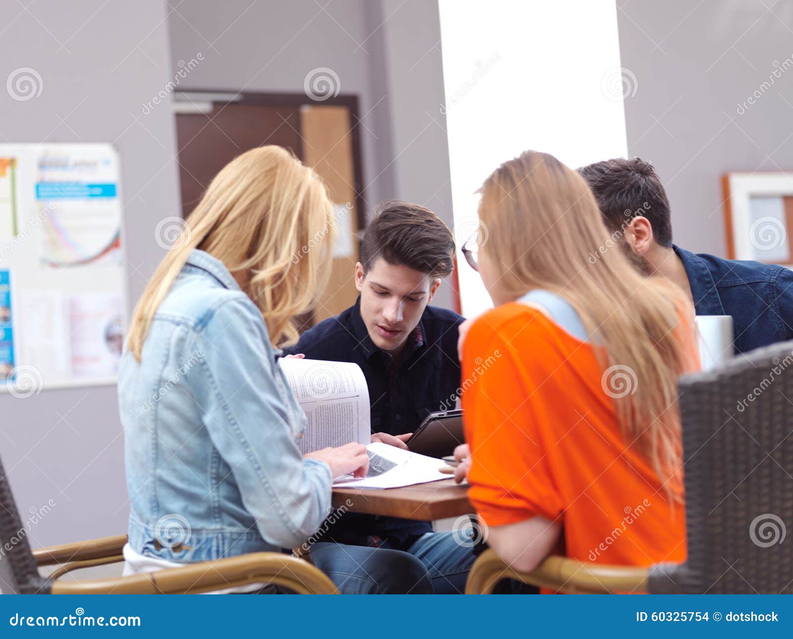 Students Group Working on School Project Together Stock Photo - Image ...