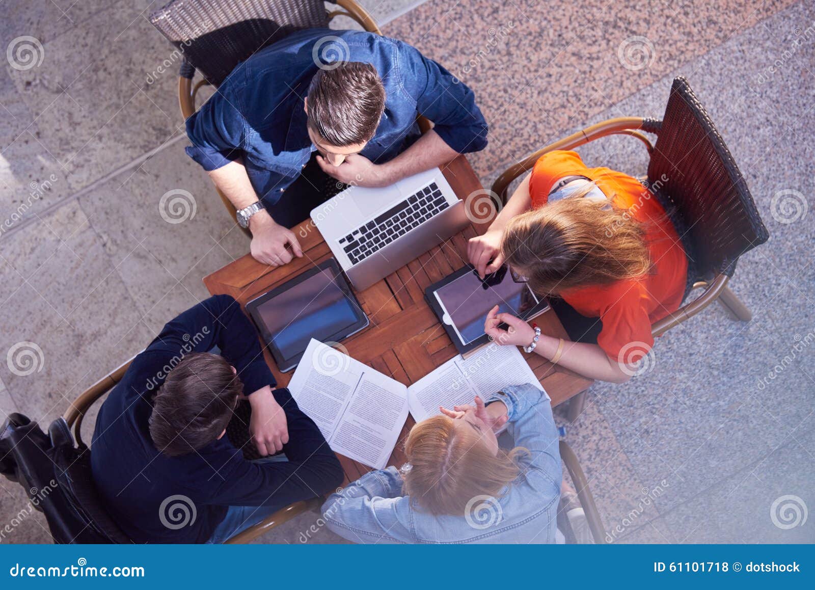 Students Group Working on School Project Together Stock Photo - Image ...