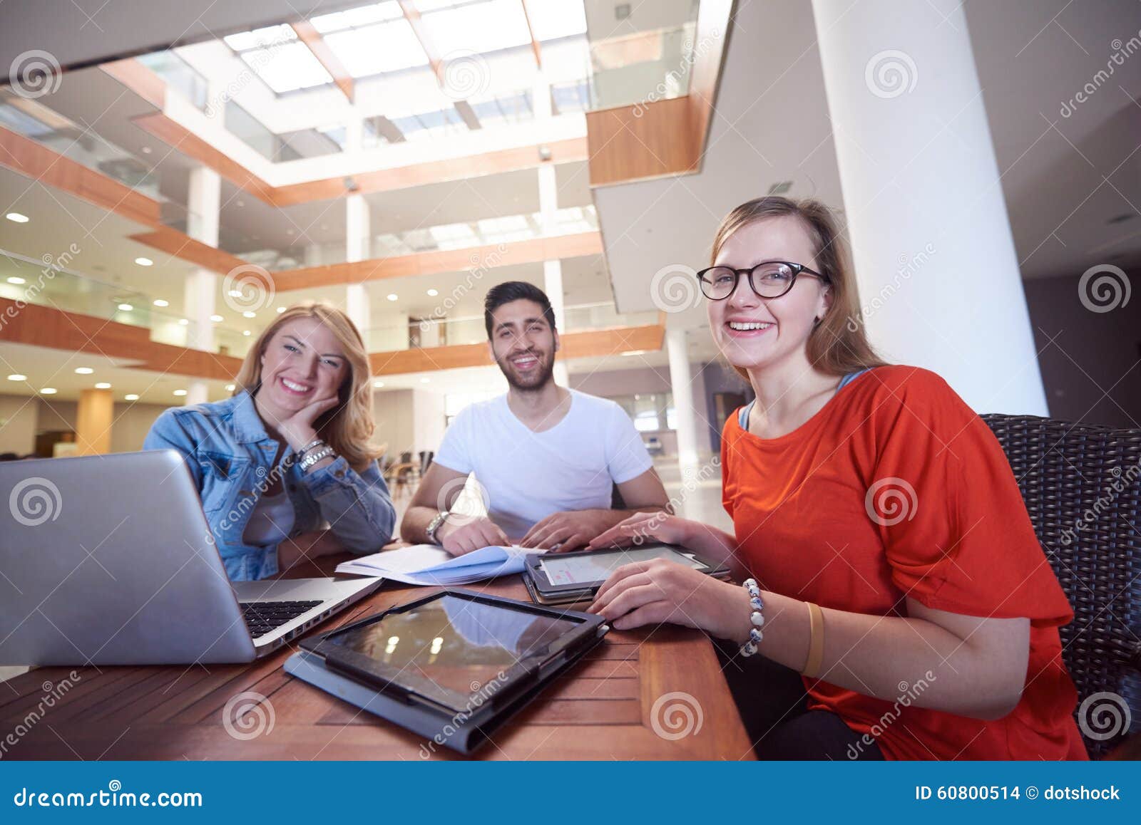 Students Group Working on School Project Together Stock Photo - Image ...