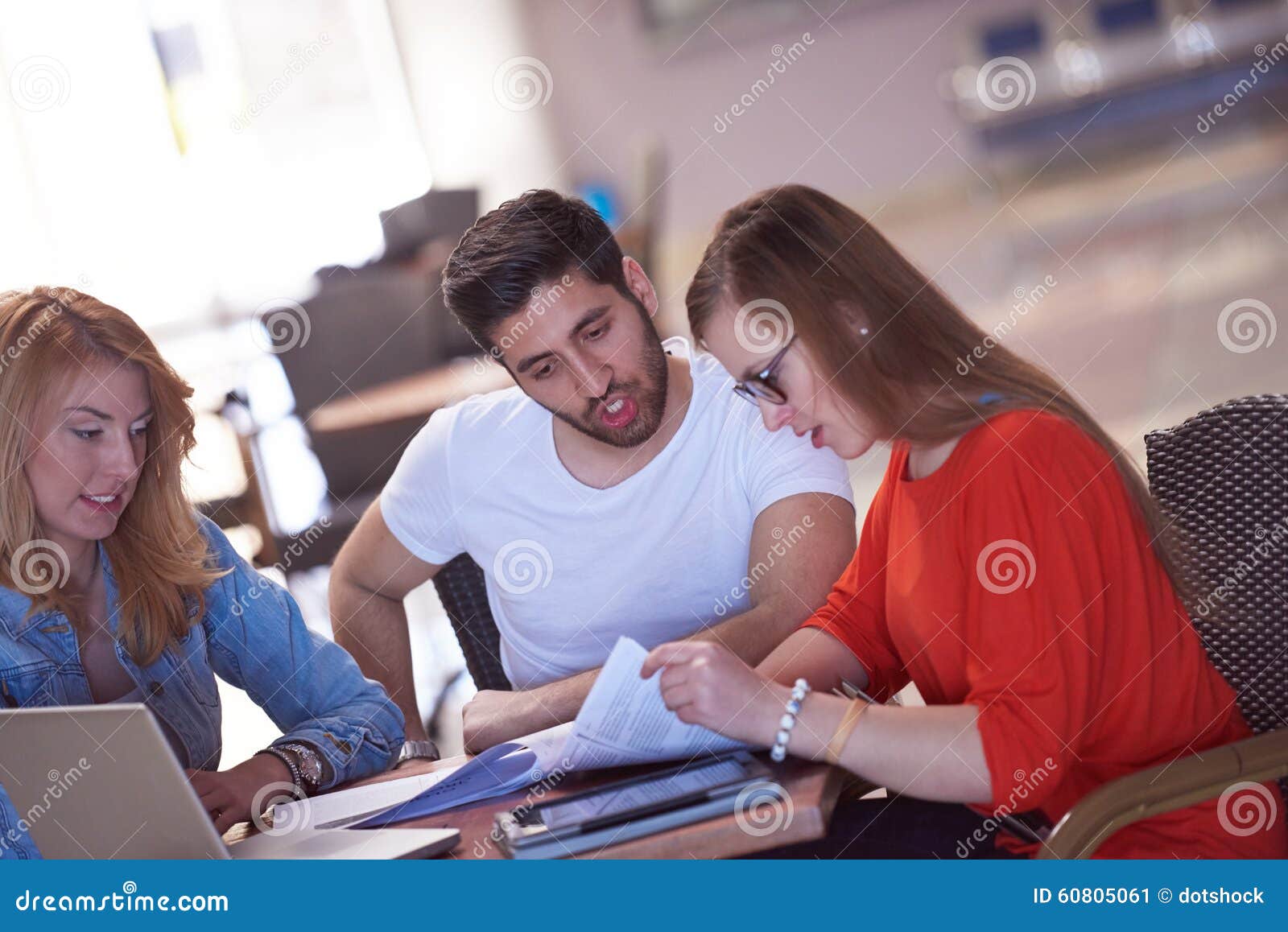 Students Group Working on School Project Together Stock Image - Image ...