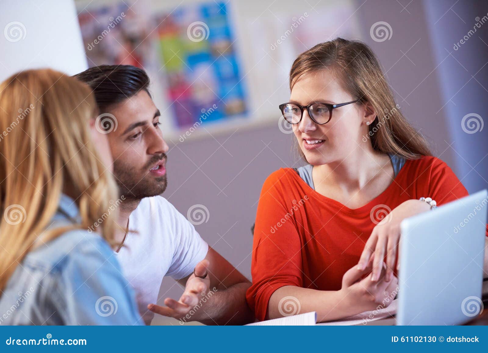Students Group Working on School Project Together Stock Photo - Image ...