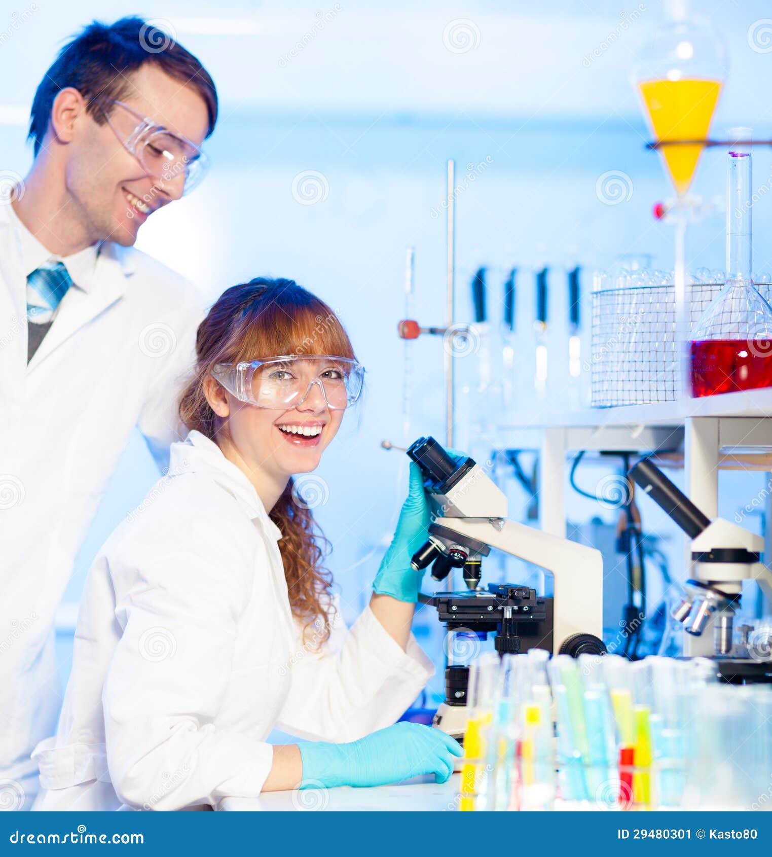 Students Having Fun in Lab. Stock Image - Image of happy, experiment ...
