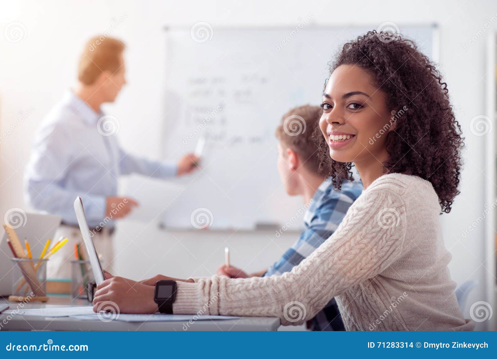 Students having the lesson stock photo. Image of afro - 71283314