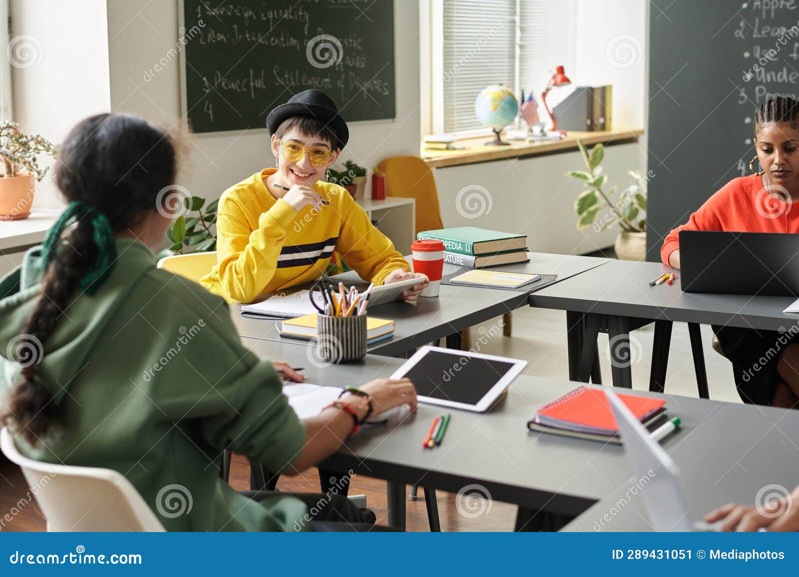Students Having Lesson at School Stock Image - Image of education ...