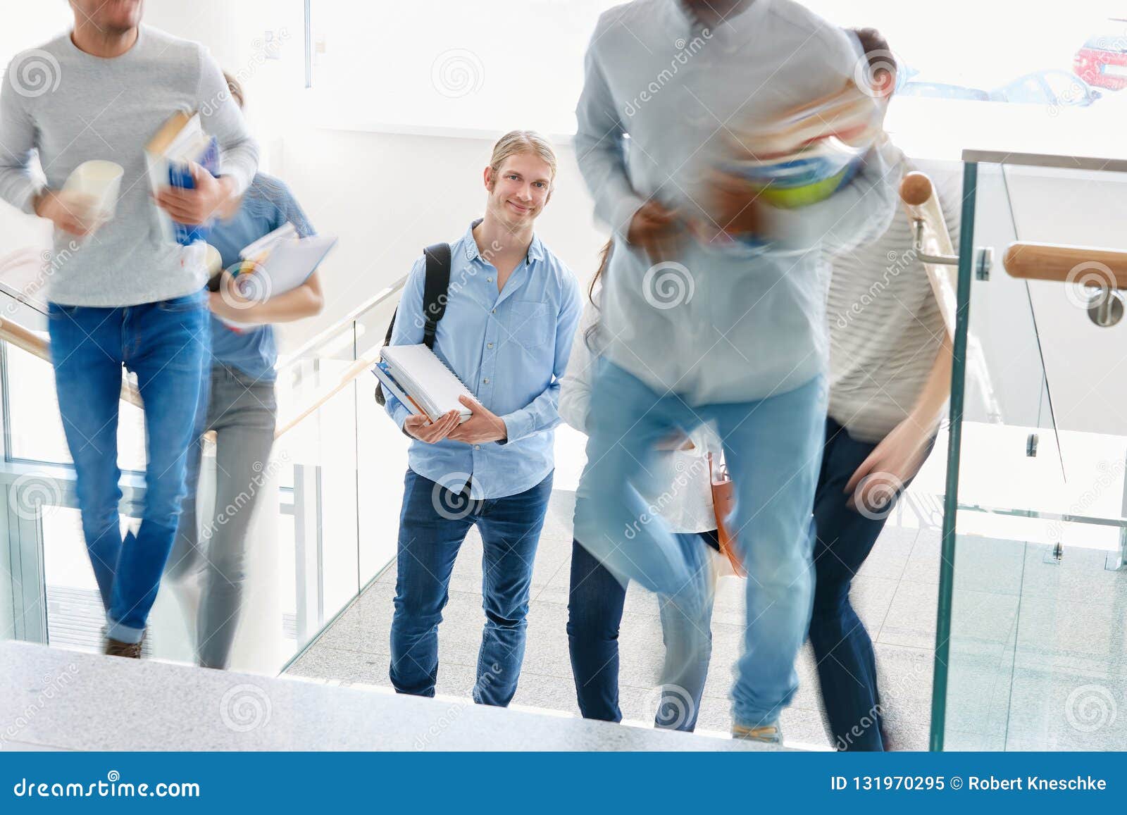 Students in Hectic in University Stock Image - Image of education ...