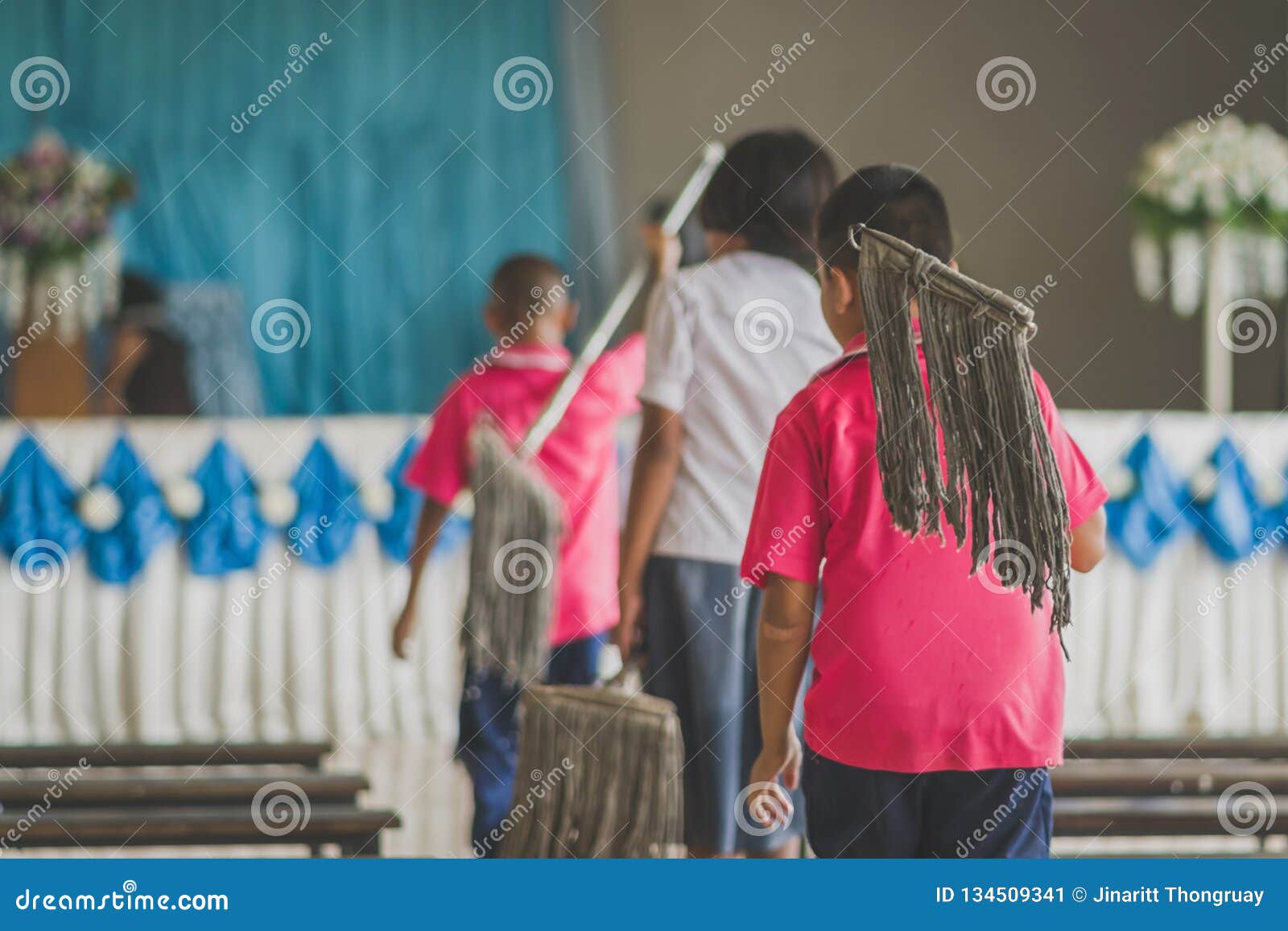 Students Help To Remove Rubbish From The Classroom To Pile Waste ...