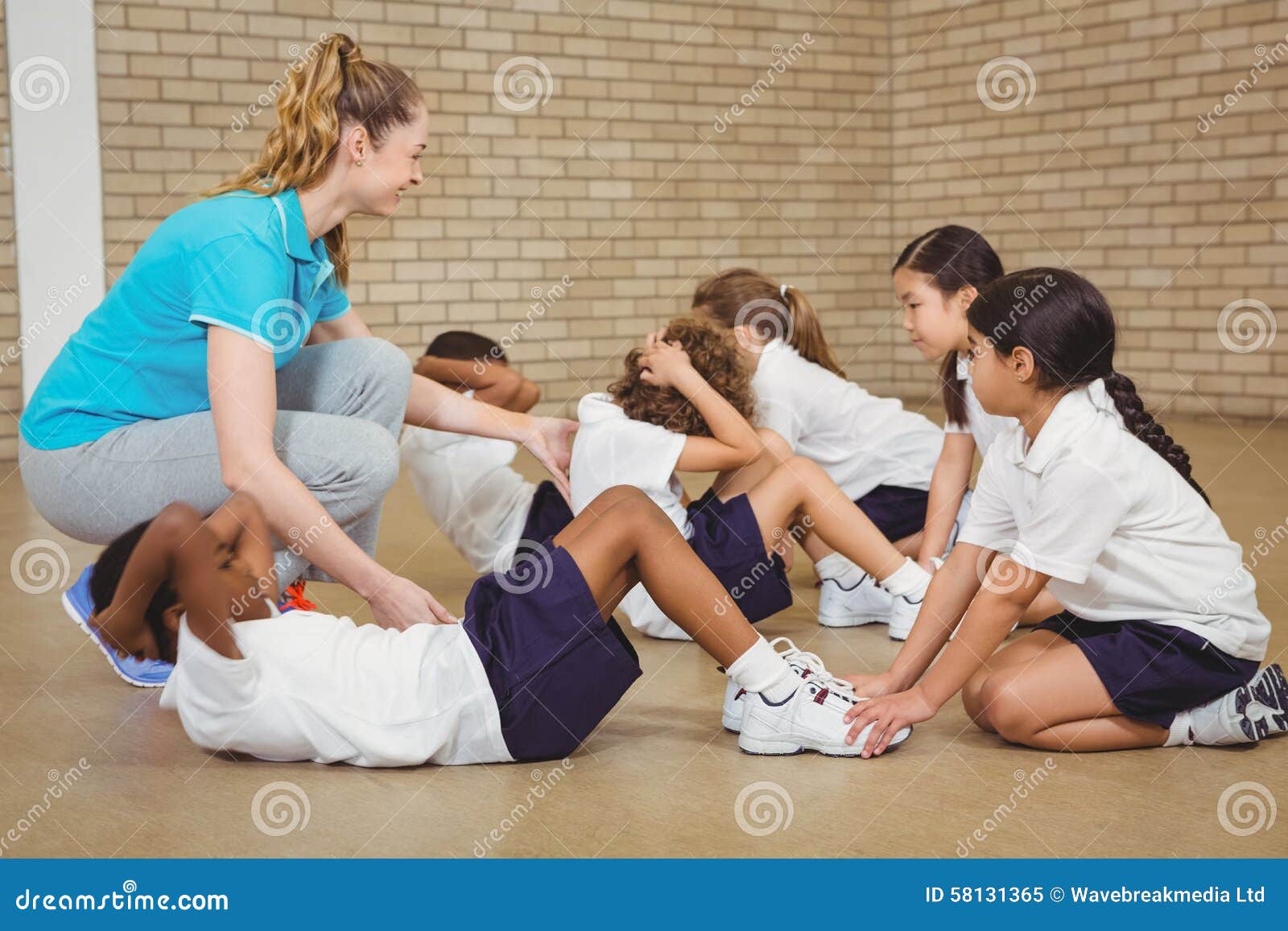 Students Helping Other Students Exercise Stock Image - Image of male ...