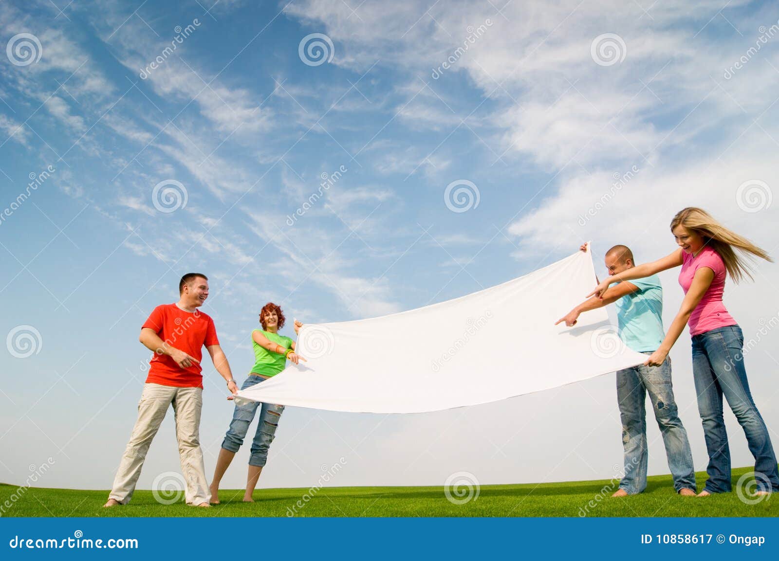 Students Holding Banner Outdoors Stock Image - Image of poster, funny ...