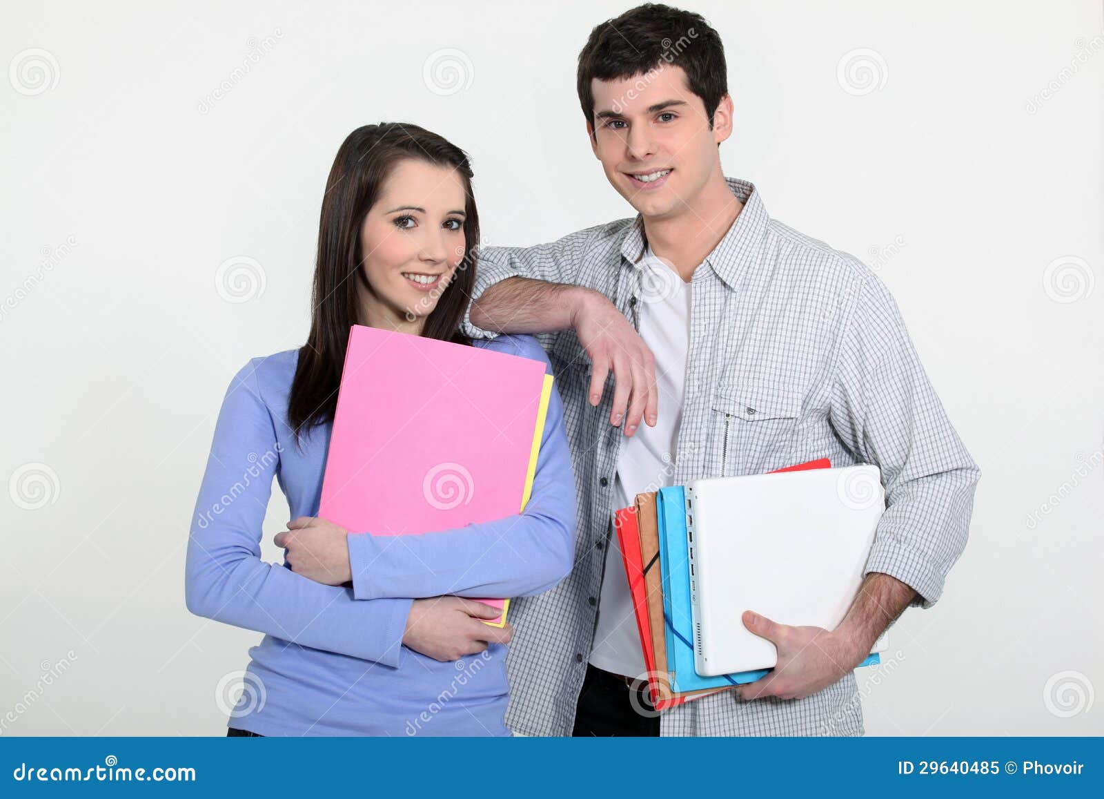Students holding folders stock image. Image of mates - 29640485
