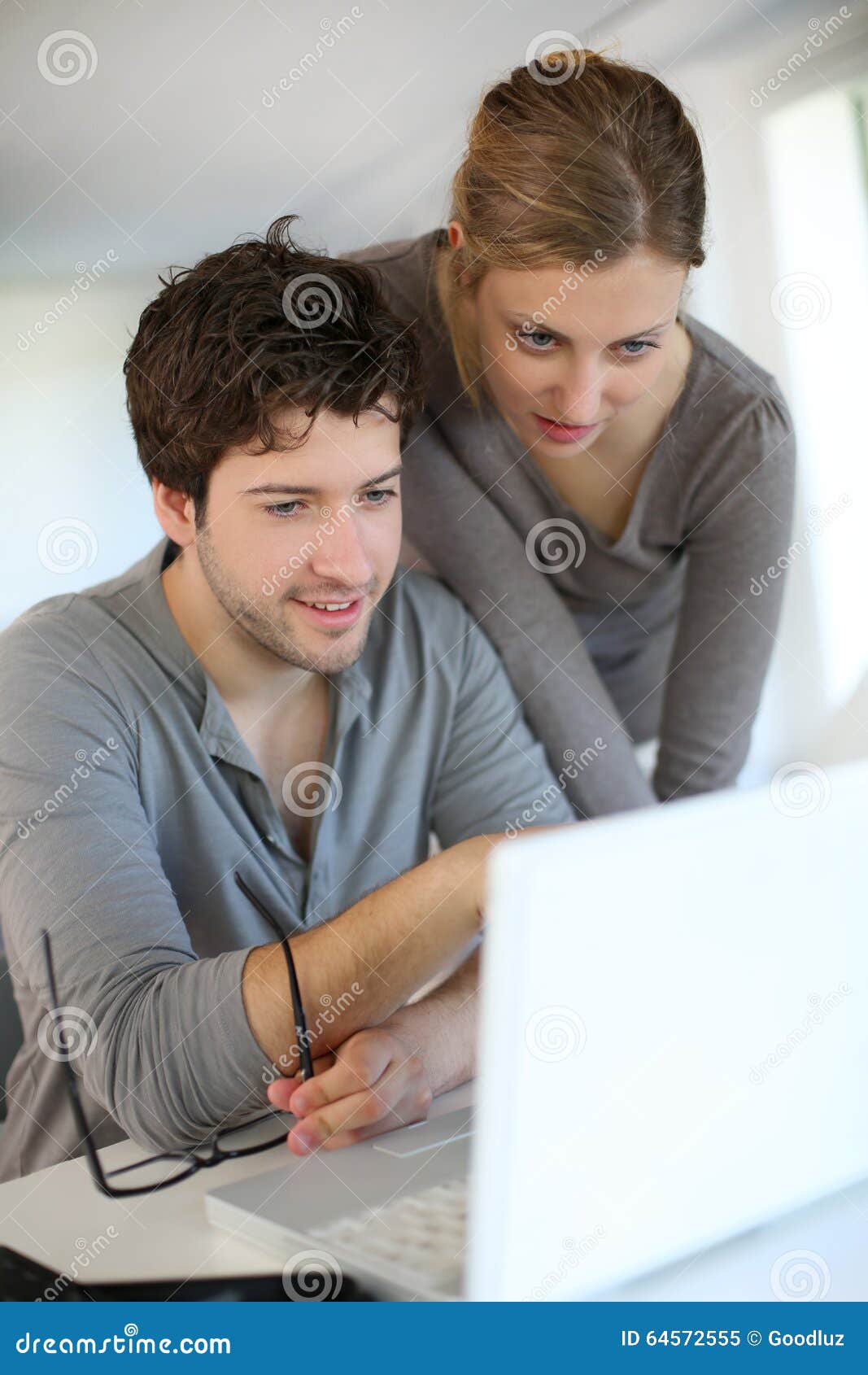 Students at Home Working on Laptop Stock Image - Image of student ...