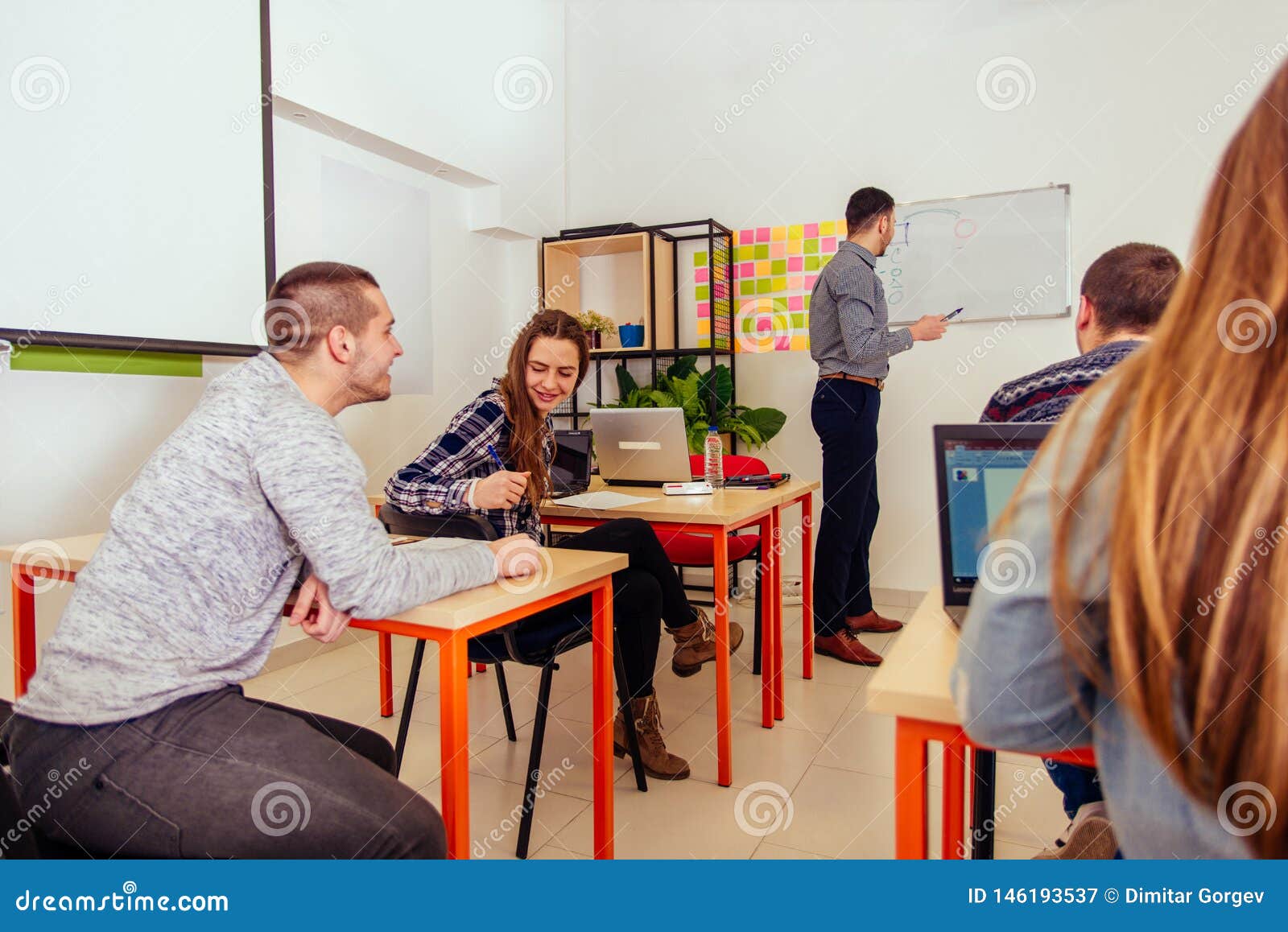 Students Interacting on Class Stock Image - Image of laptop, knowledge ...